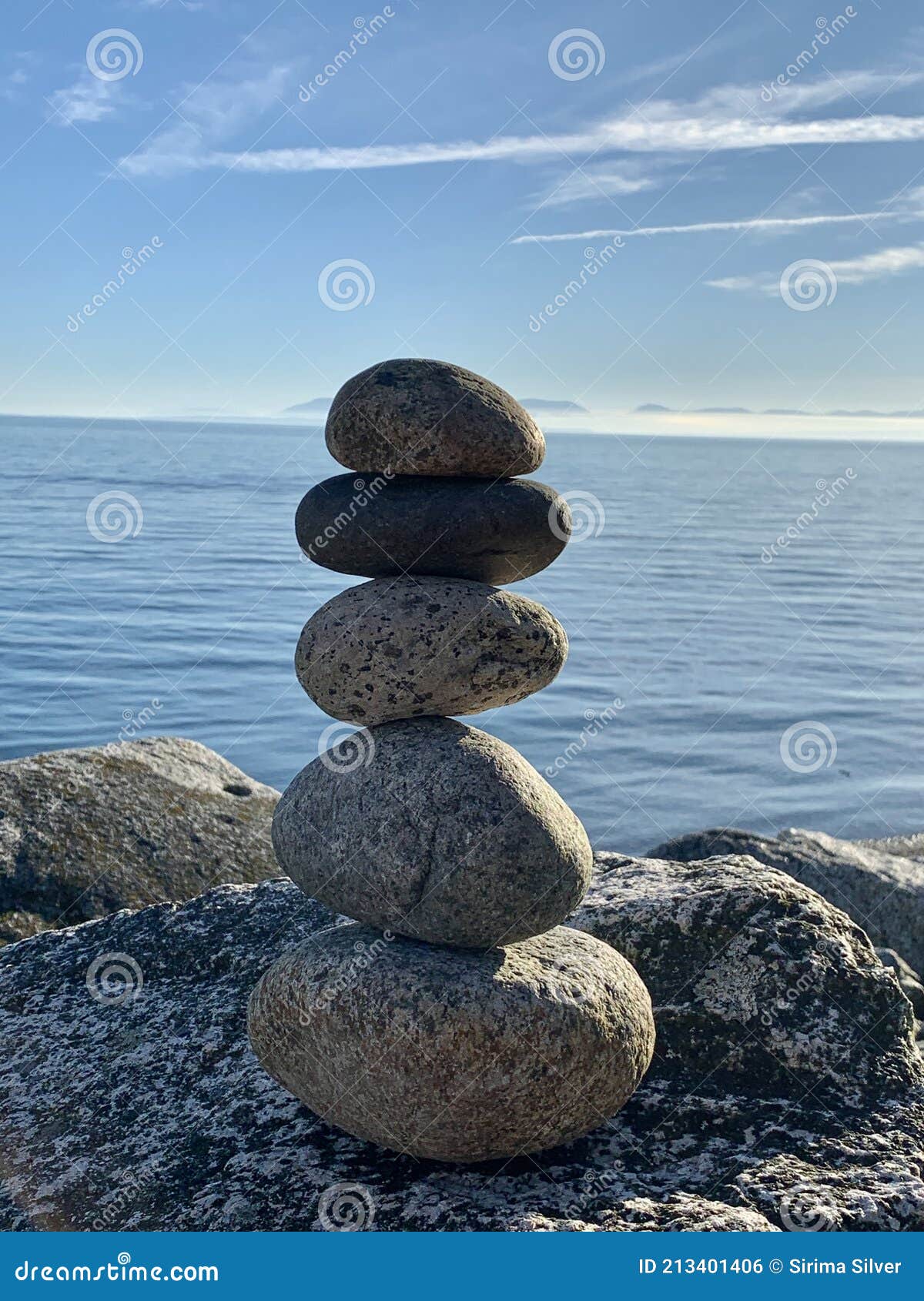 Stone Balancing on the Beach Stock Photo - Image of stone, together ...