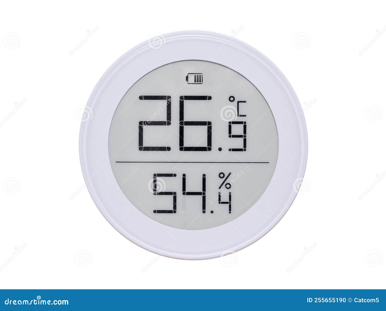 Round Shape Temperature and Humidity Meter, Front View Stock Photo ...