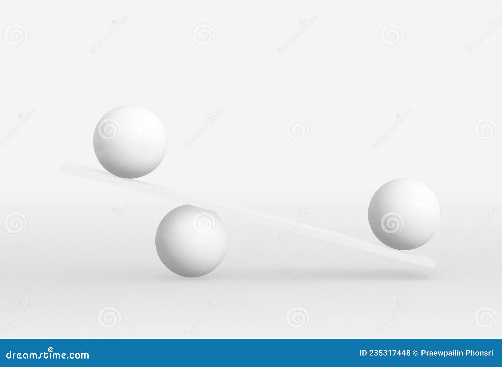 Round Shape Unbalancing on Plank Board Isolated on White. Asymmetrical ...