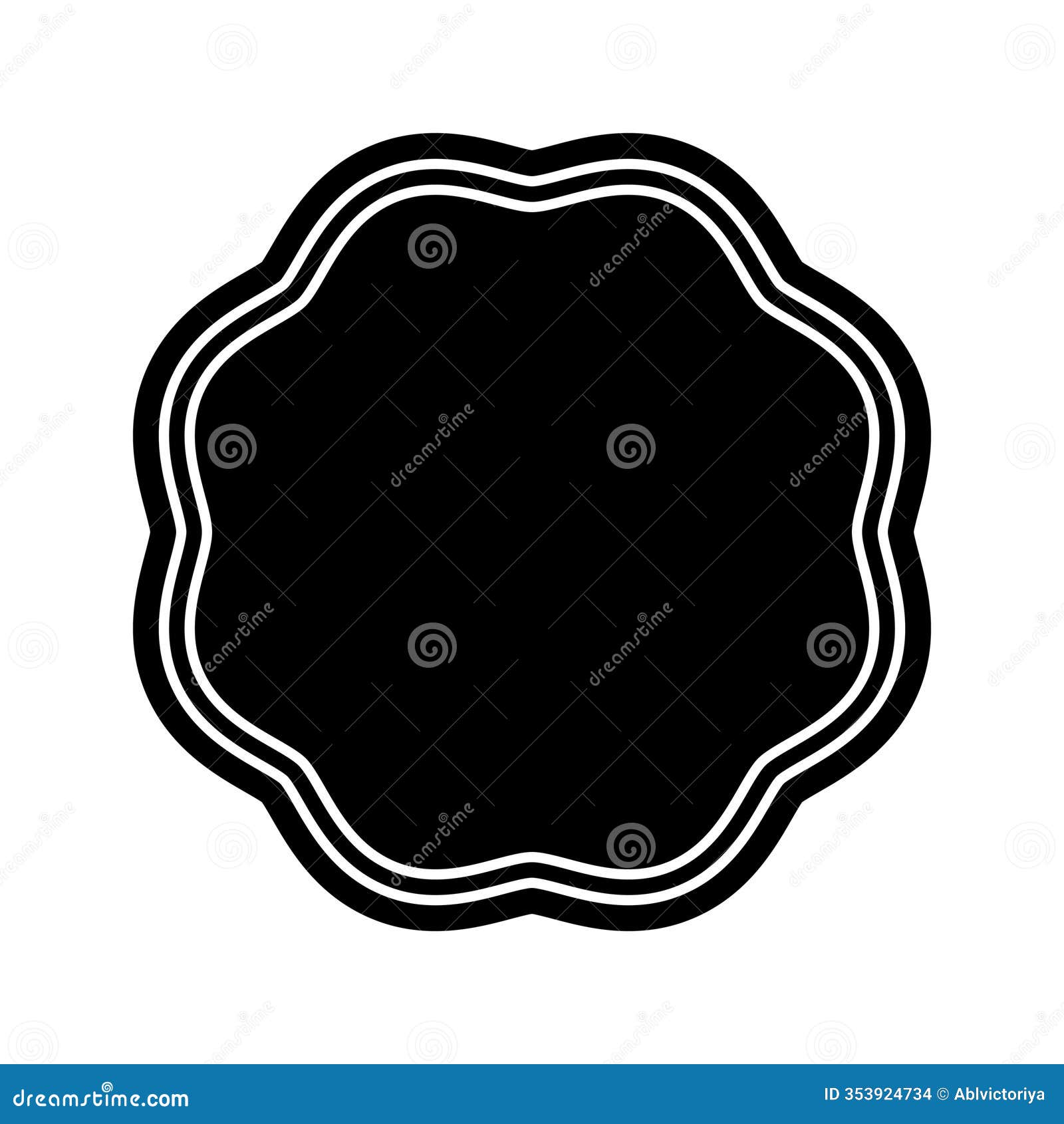Round Shape with Wavy Edges. Simple Geometric Circle Form with Curvy ...