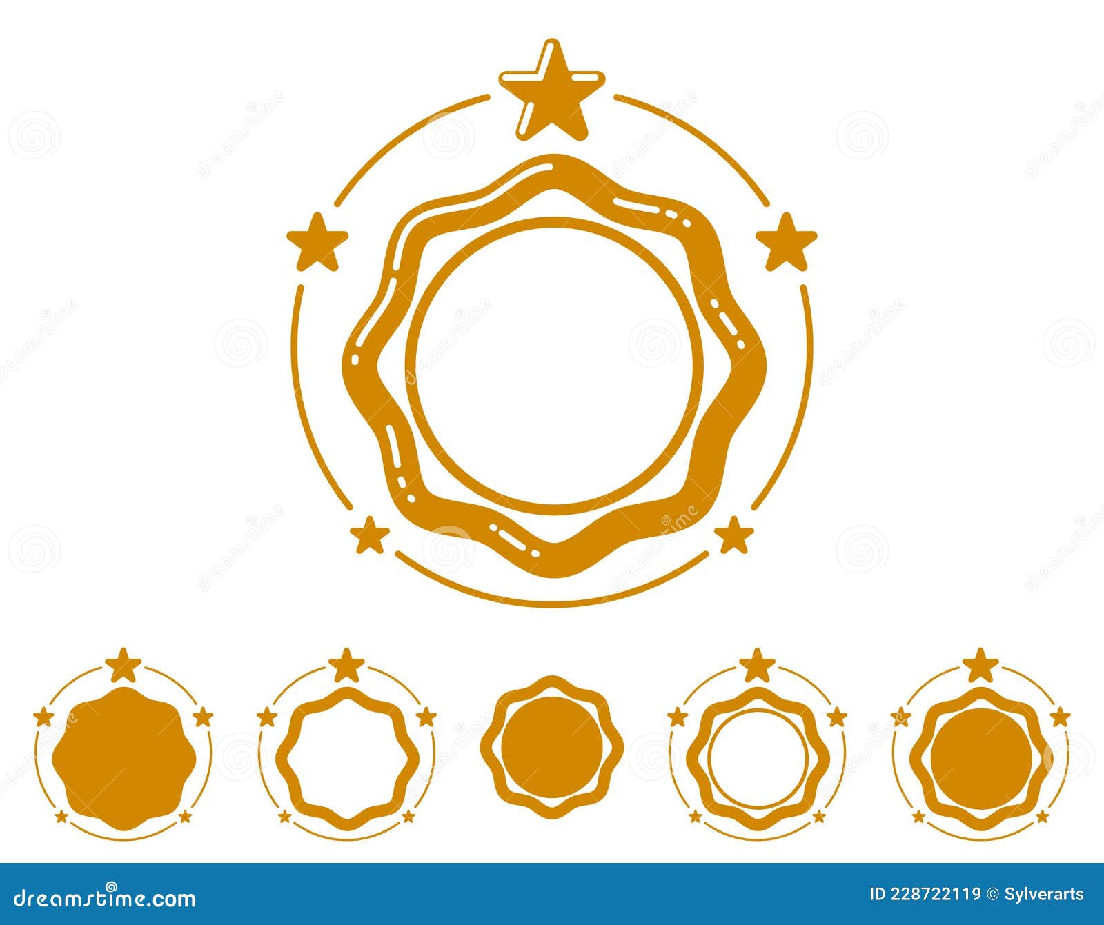 Round Shaped Blank Labels Set with Space for Your Element Isolated Over ...