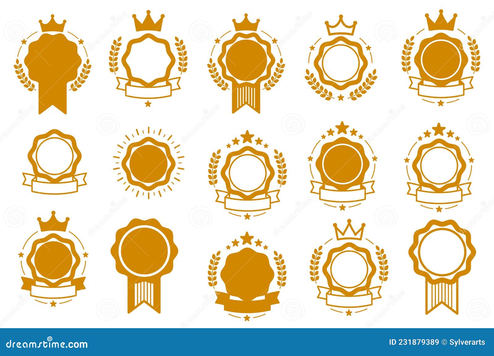 Round Shaped Blank Labels Set with Space for Your Element Isolated Over ...