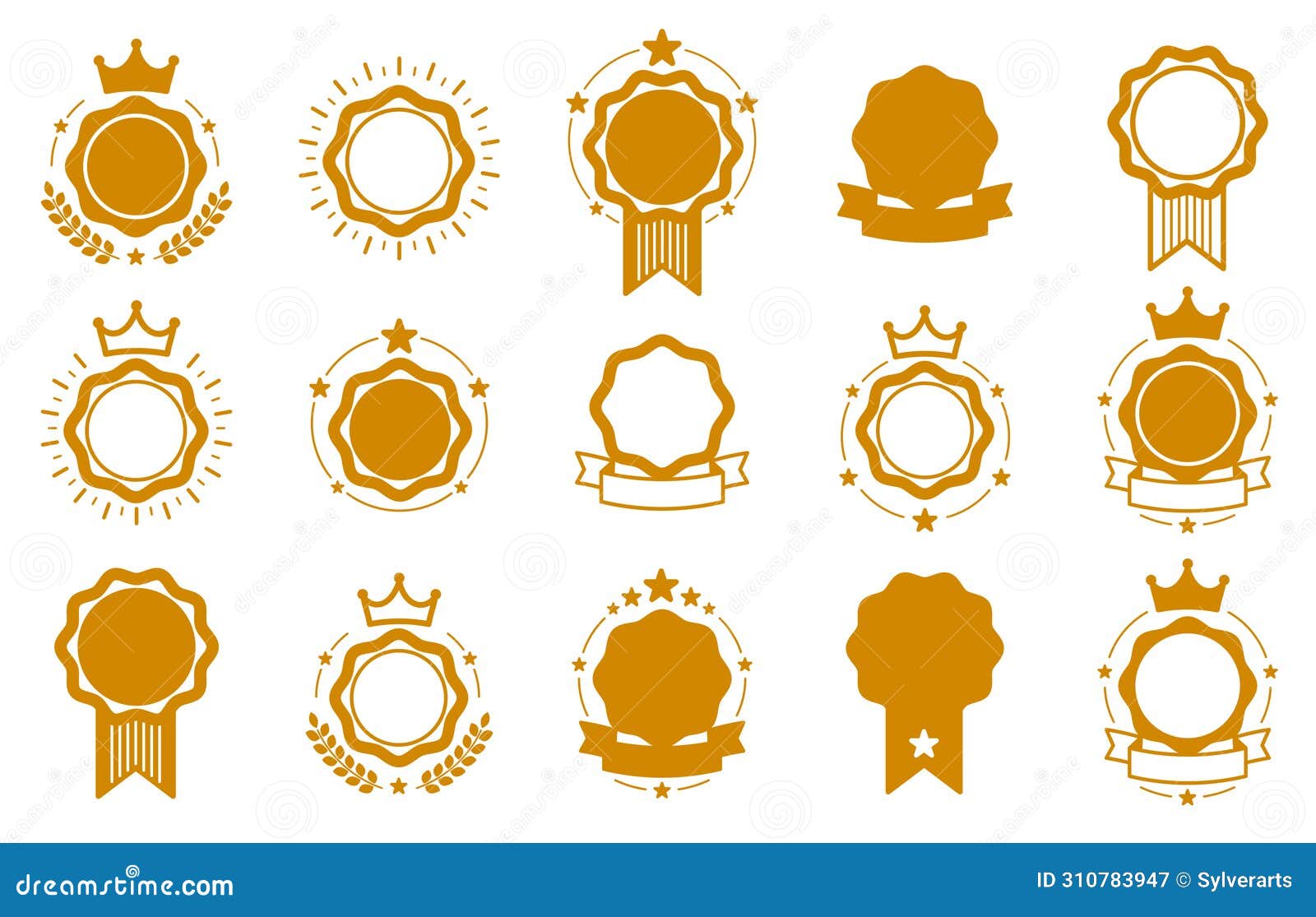 Round Shaped Blank Labels Set with Space for Your Element Isolated Over ...