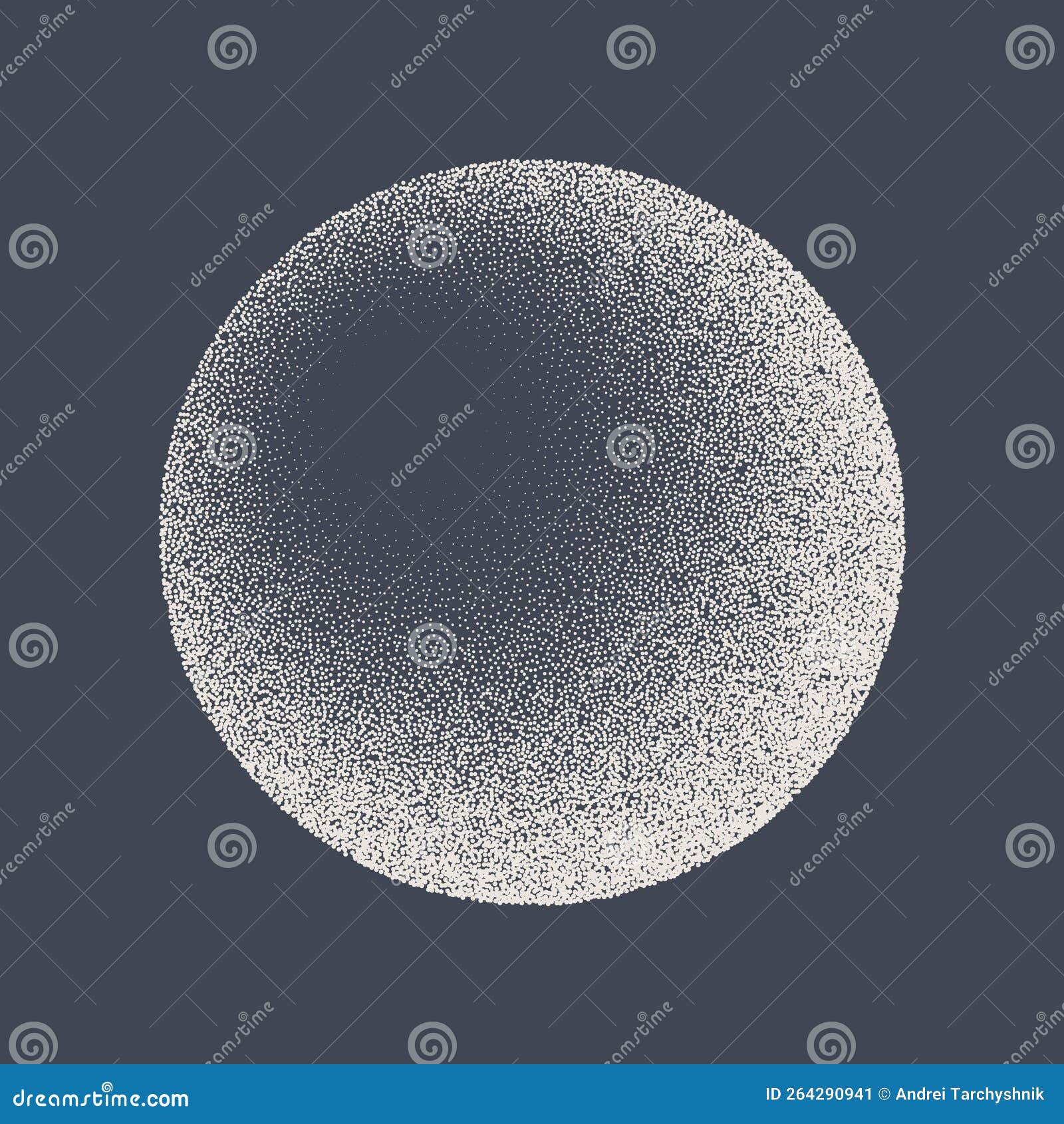 Round Shaped Dotted Object, Stipple Elements. Fading Gradient ...