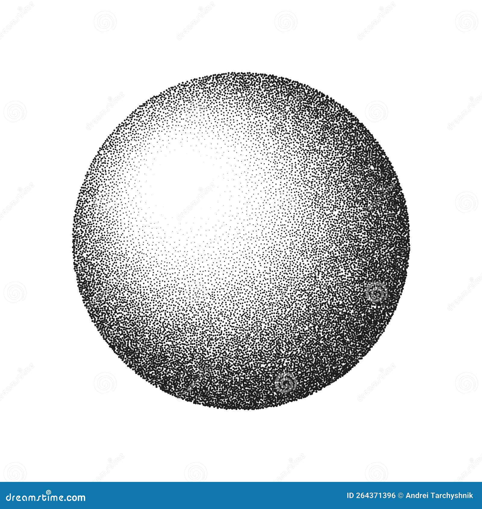 Round Shaped Dotted Object, Stipple Elements. Fading Gradient ...