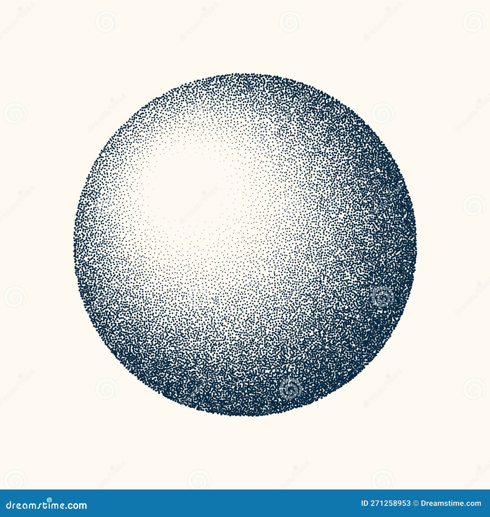 Round Shaped Dotted Object, Vintage Stipple Element. Fading Gradient ...