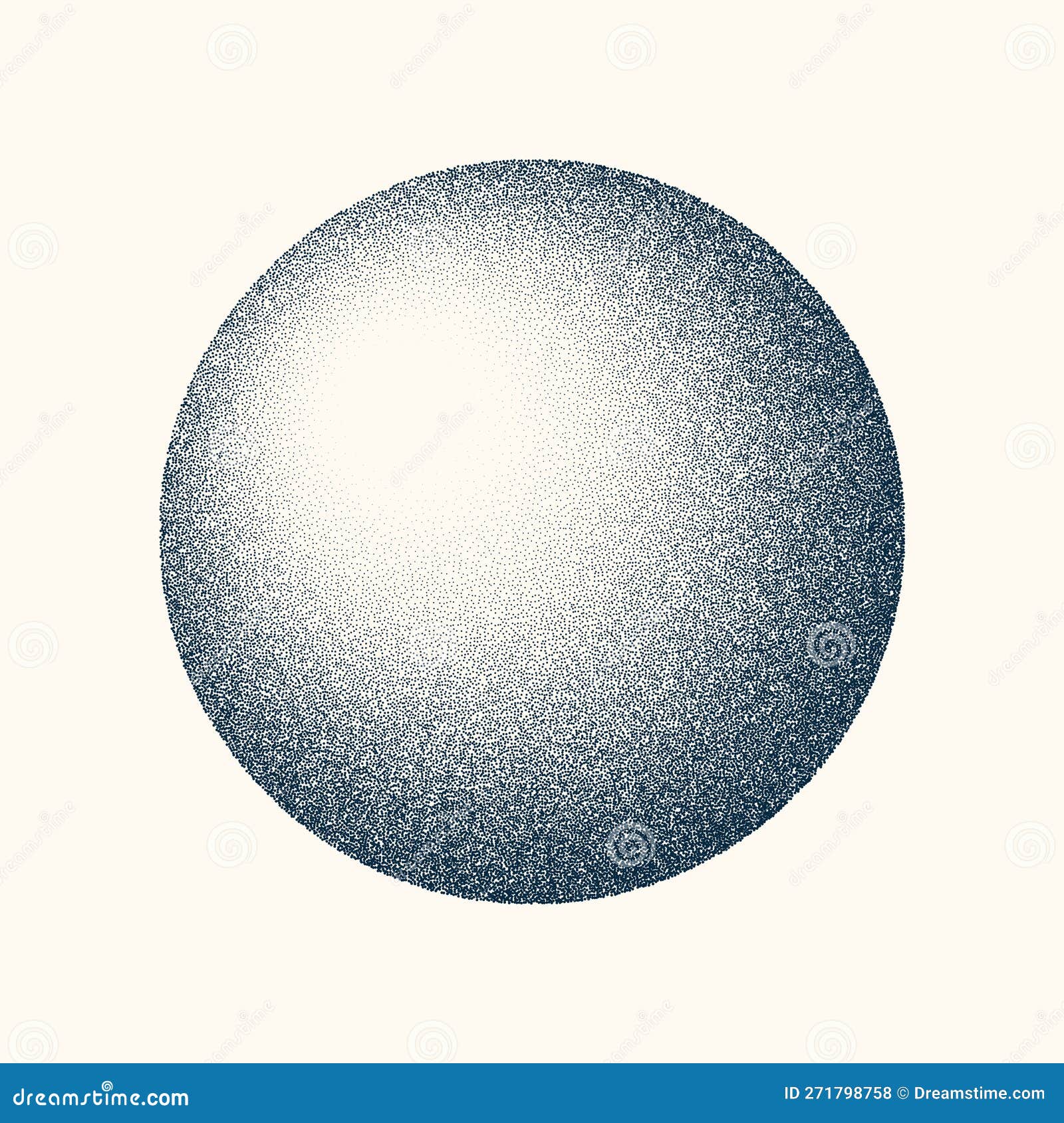 Round Shaped Dotted Object, Vintage Stipple Element. Fading Gradient ...