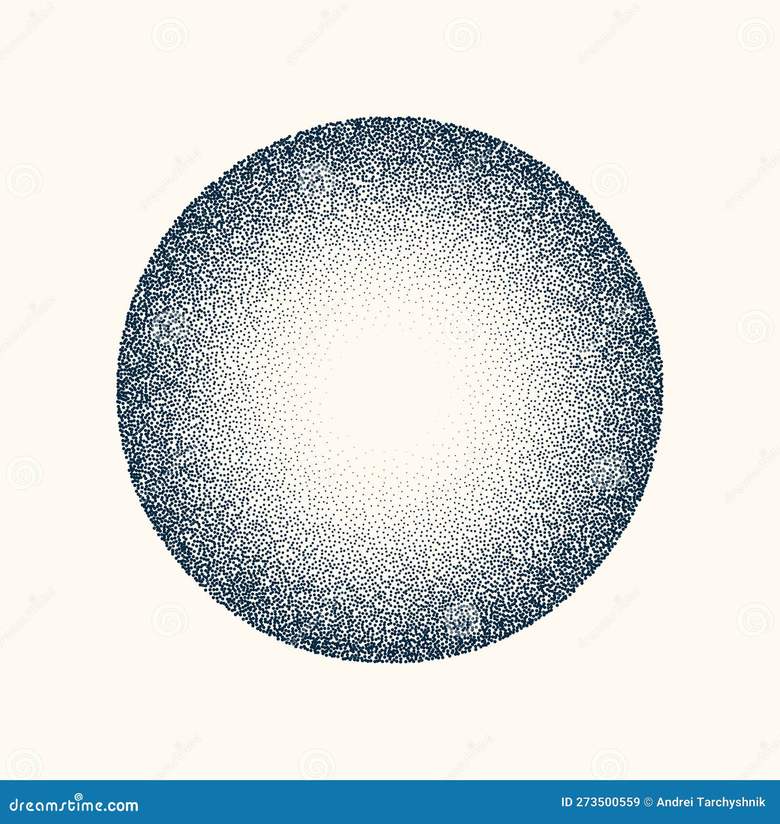 Round Shaped Dotted Object, Vintage Stipple Element. Fading Gradient ...