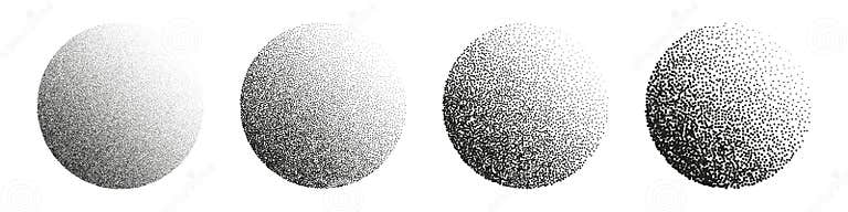 Round Shaped Dotted Objects, Stipple Elements. Fading Gradient ...