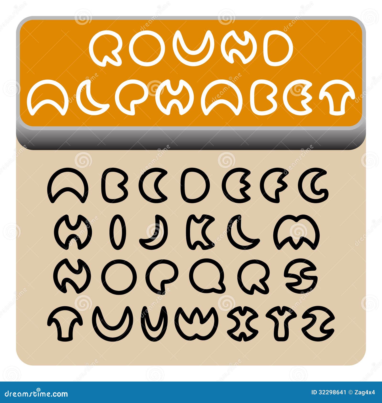 Round shaped font stock illustration. Illustration of glyph - 32298641