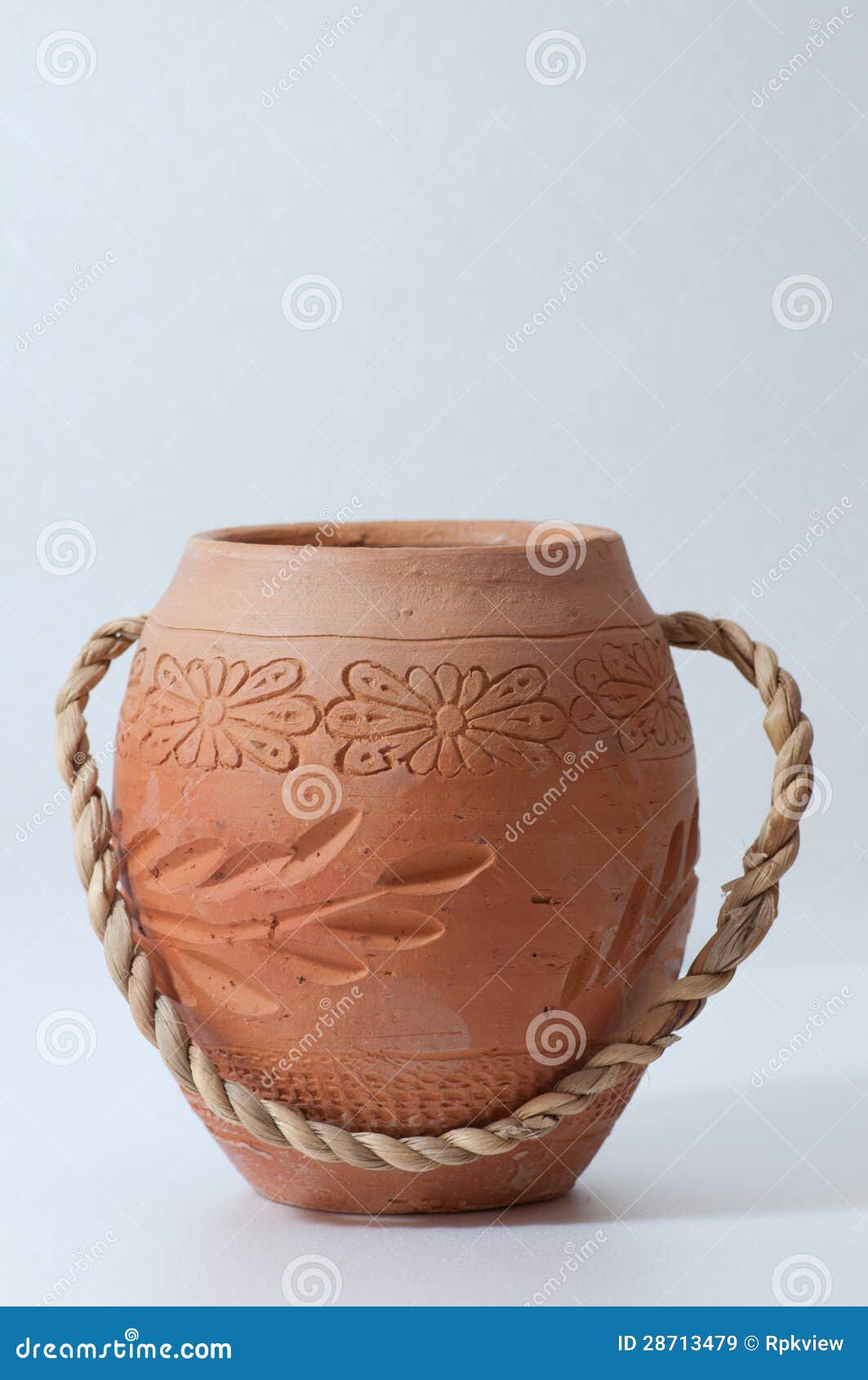 Round Shaped Jar Made from Clay Stock Image - Image of decorative, leaf ...