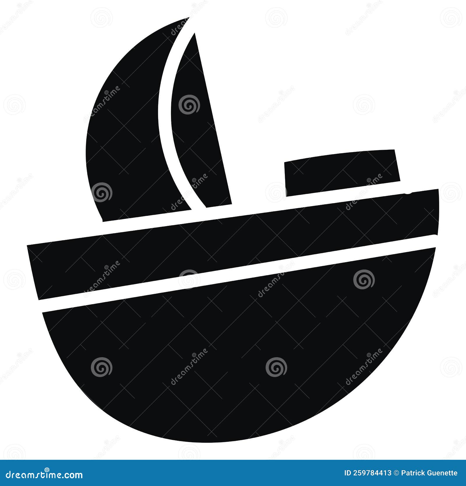 Round shaped ship, icon stock vector. Illustration of white - 259784413