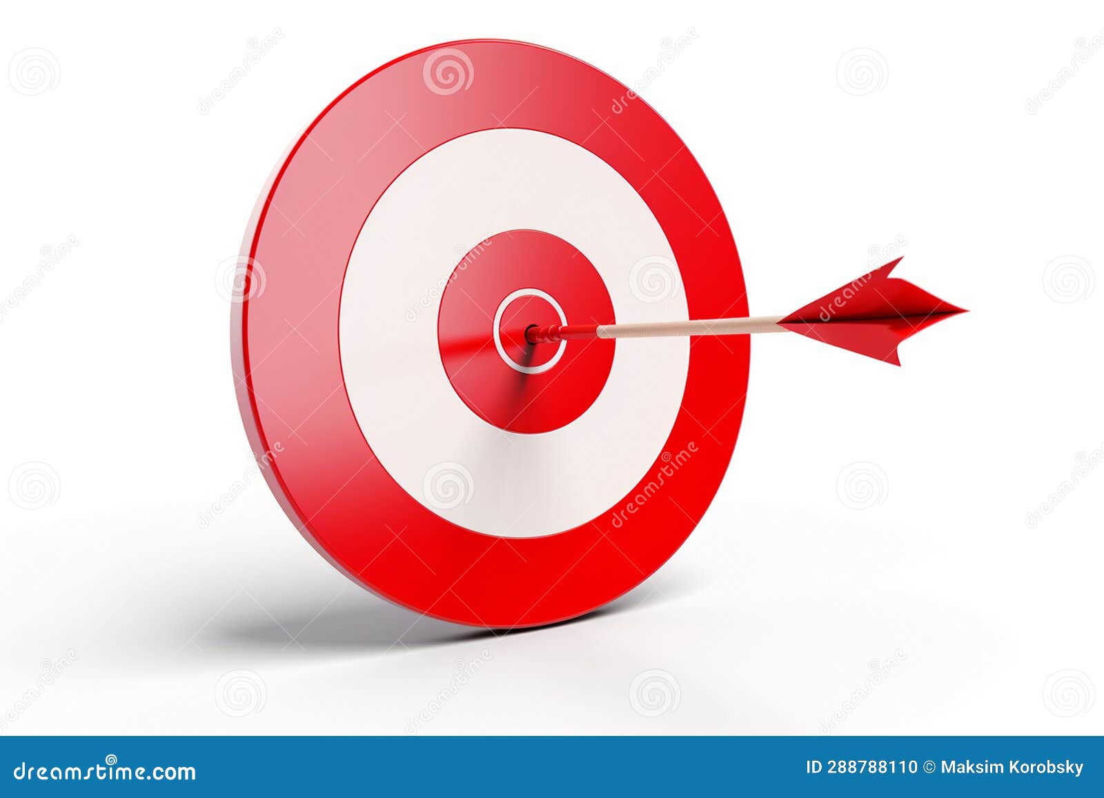 Round Shaped Target with Arrow on White Background Stock Illustration ...