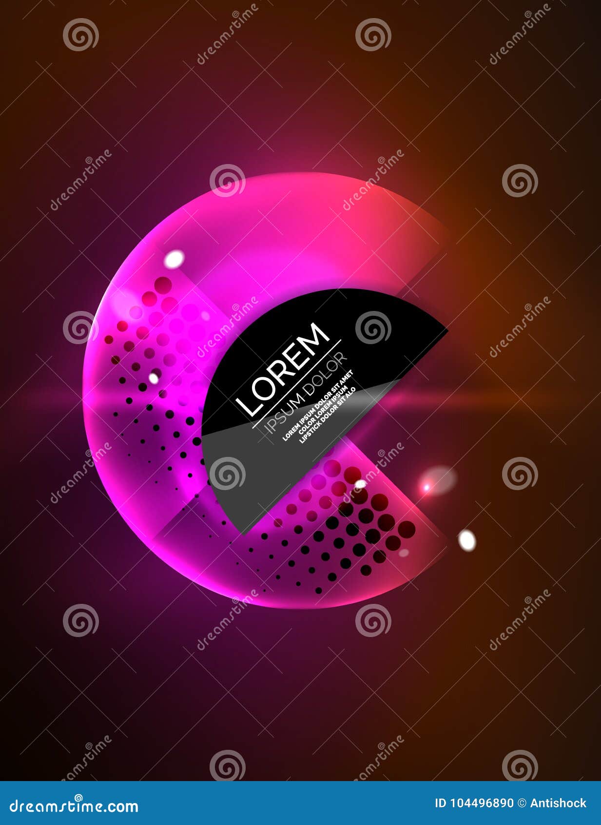 Round Shapes, Neon Glowing Trasparent Elements. Vector Abstract ...
