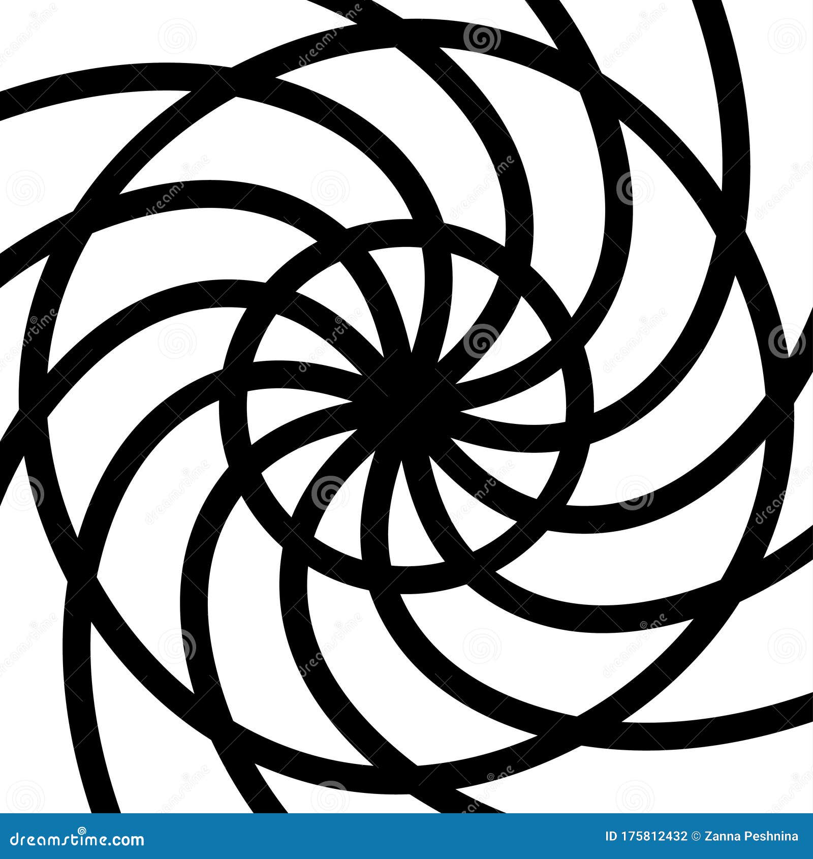 Round Shapes Swirl Design Template Shell Pattern Stock Vector ...