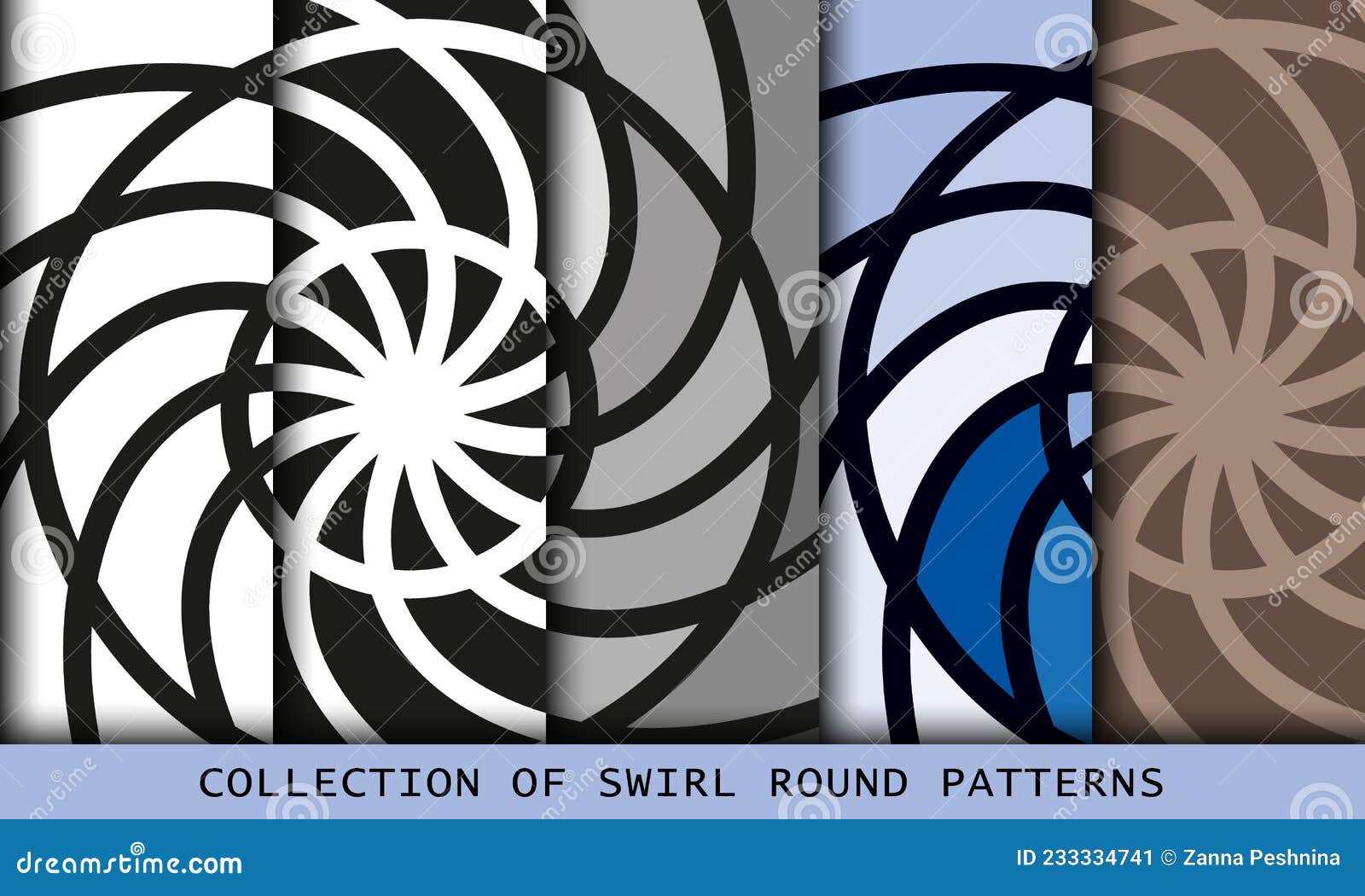 Round Shapes Swirl Design Template Shell Patterns Stock Vector ...