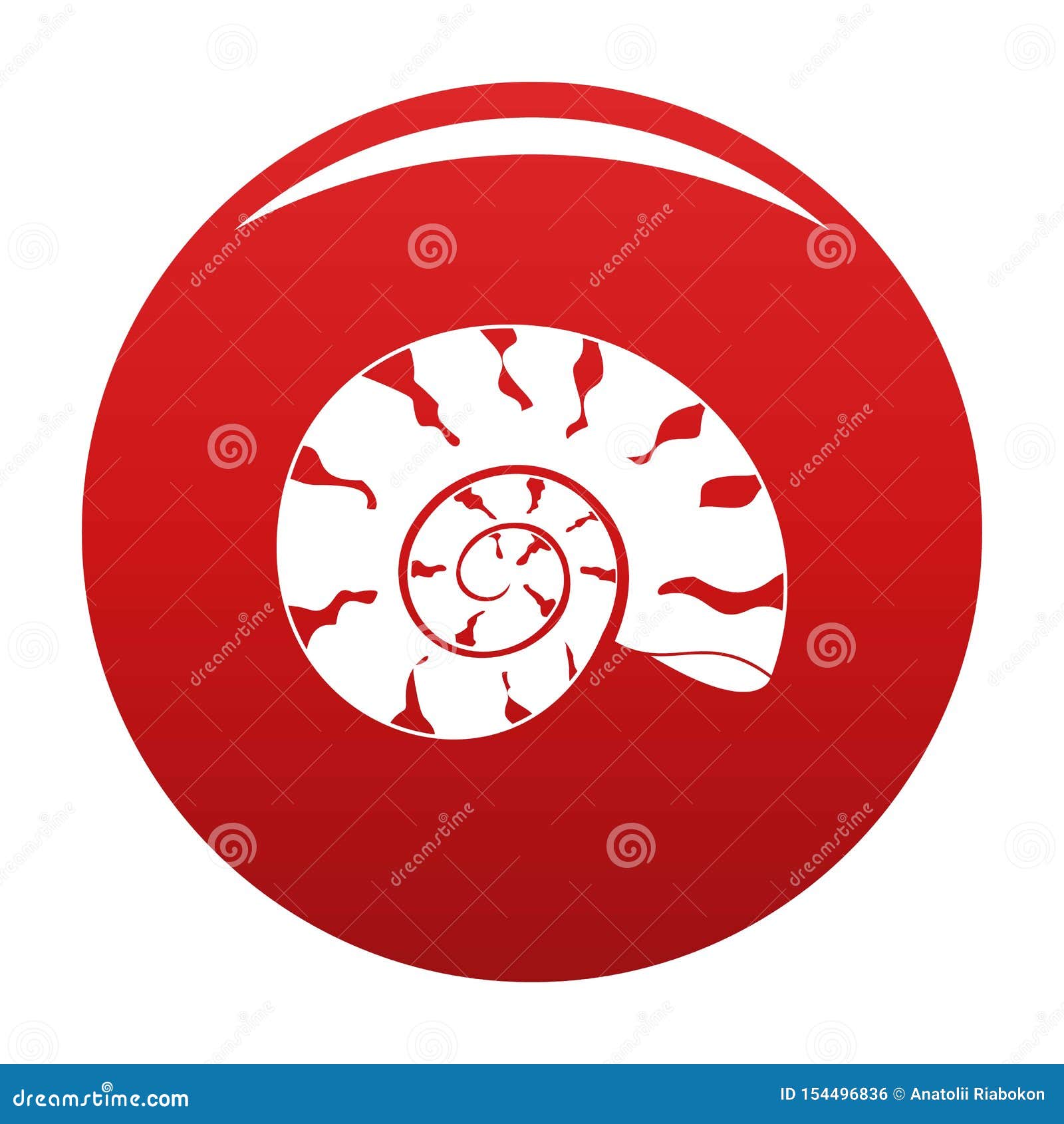 Round Shell Icon Vector Red Stock Vector - Illustration of coral ...