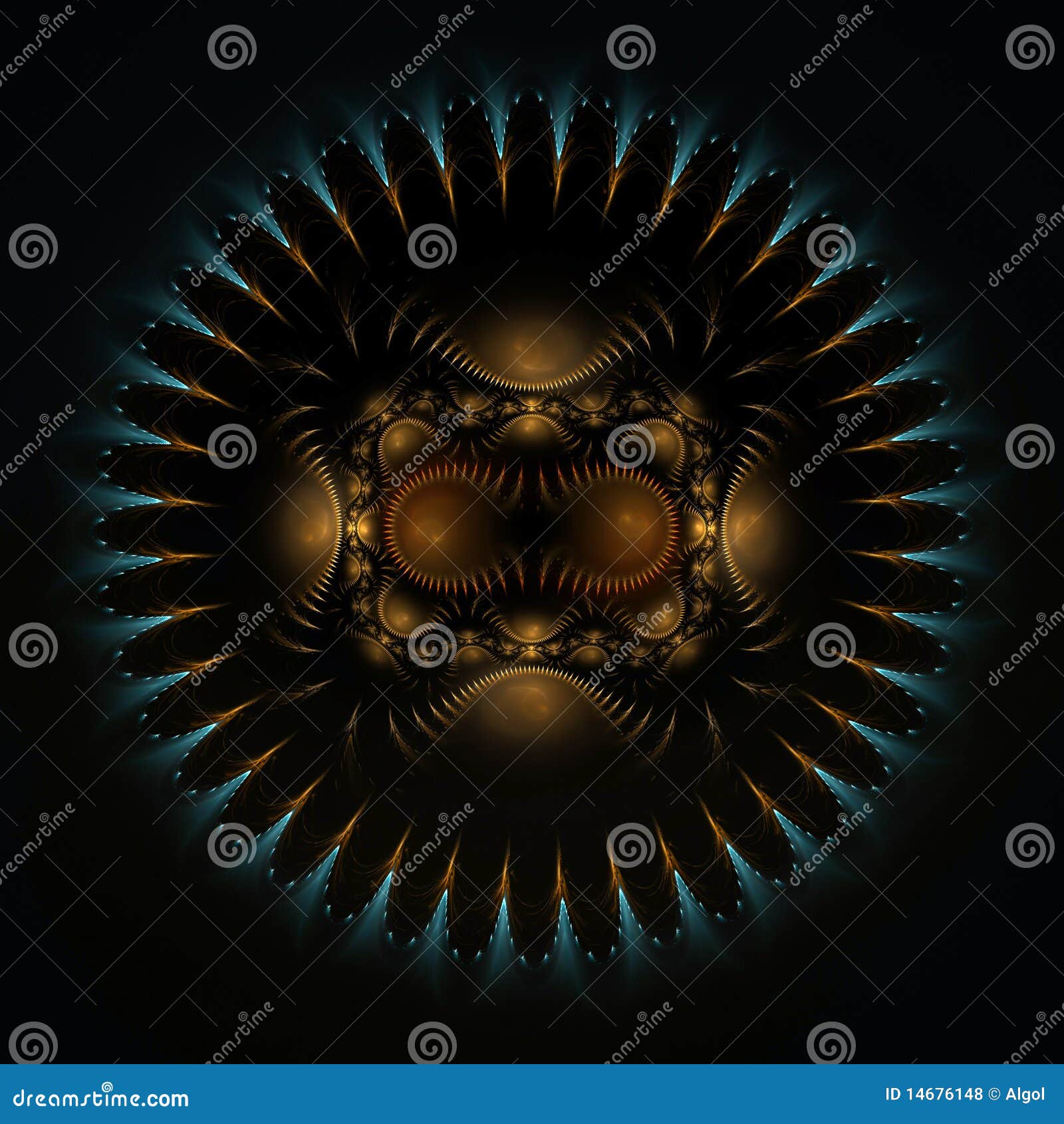 Round Shield Fractal Design Stock Illustration - Illustration of shield ...