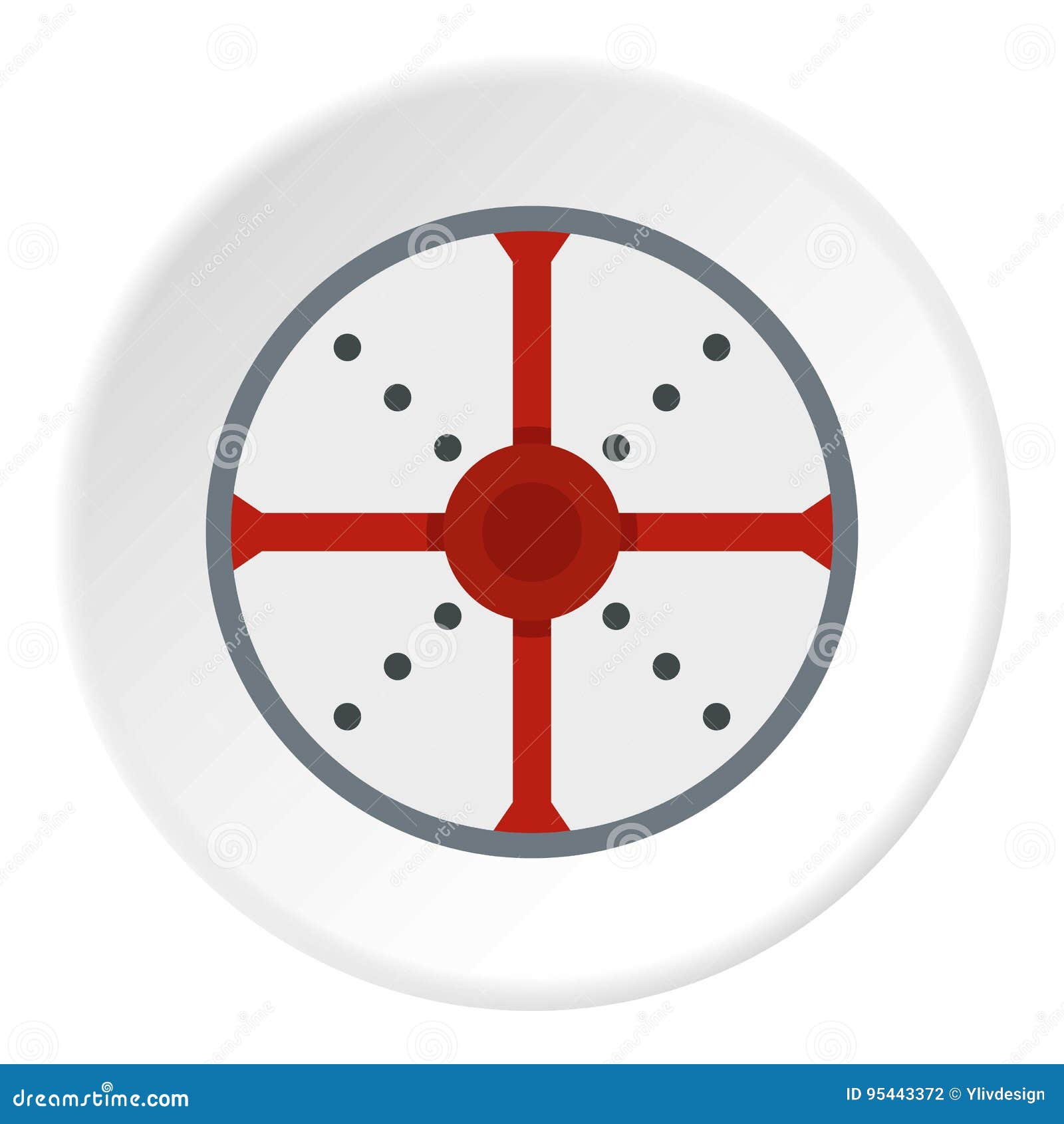 Round shield icon circle stock vector. Illustration of defense - 95443372