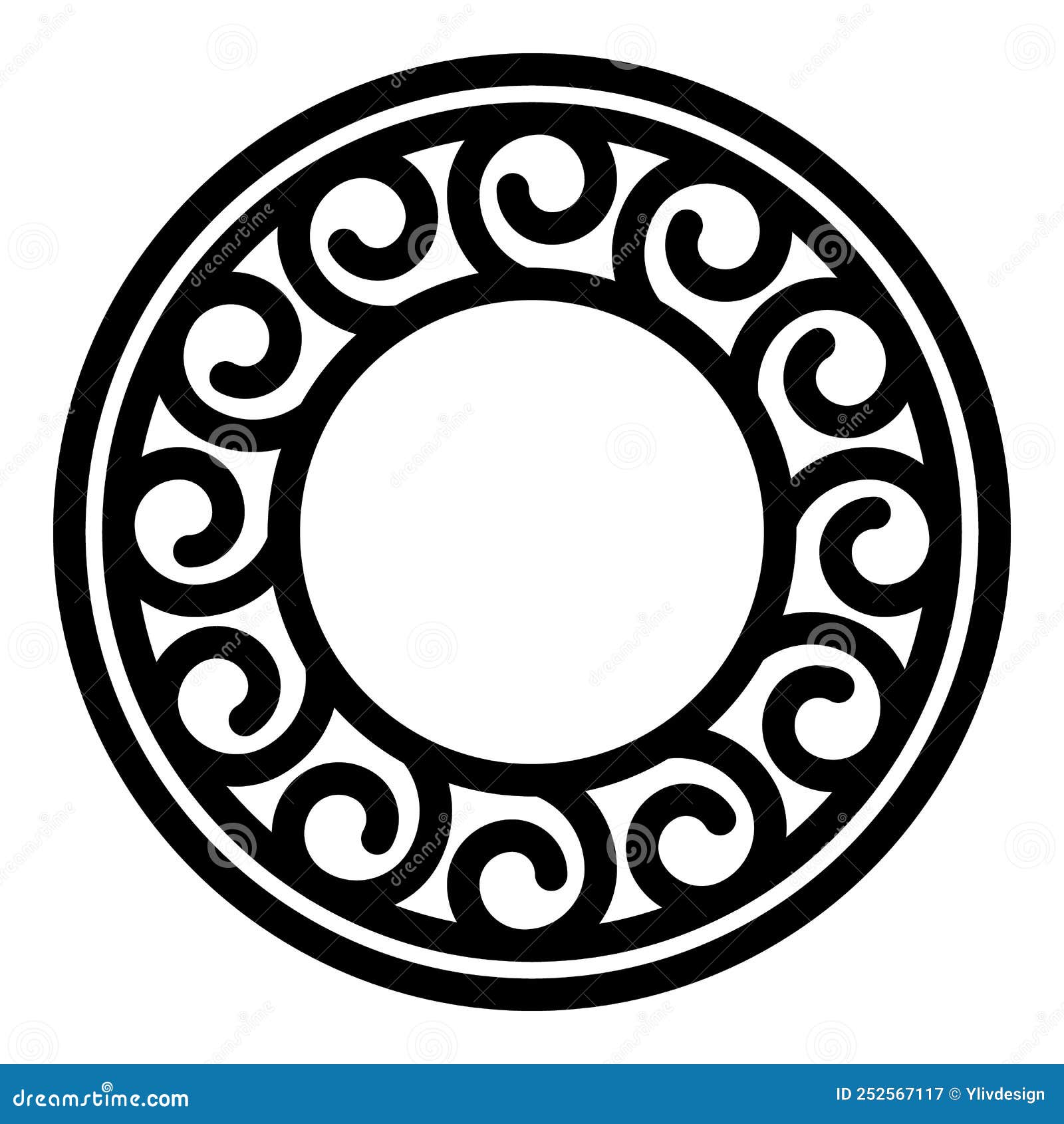 Round Shield Icon Outline Vector. Greece Temple | CartoonDealer.com ...