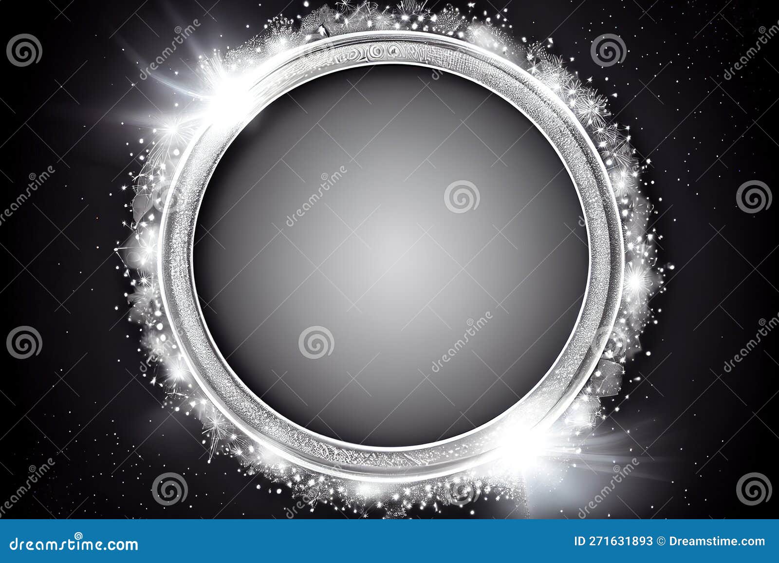 Round Shiny Frame on Black Background. Generative AI Stock Illustration ...