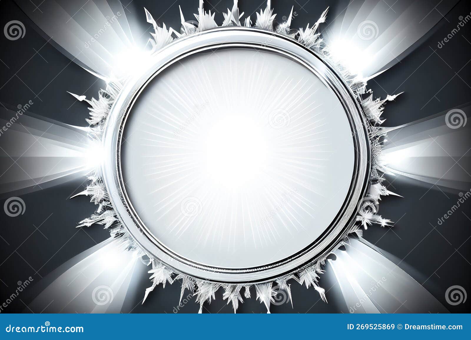 Round Shiny Frame on Black Background. Generative AI Stock Illustration ...