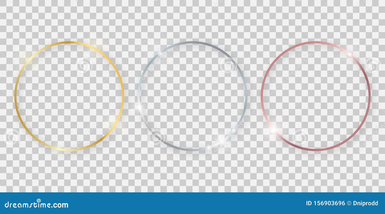 Round Shiny Frames with Glowing Effects Stock Vector - Illustration of ...