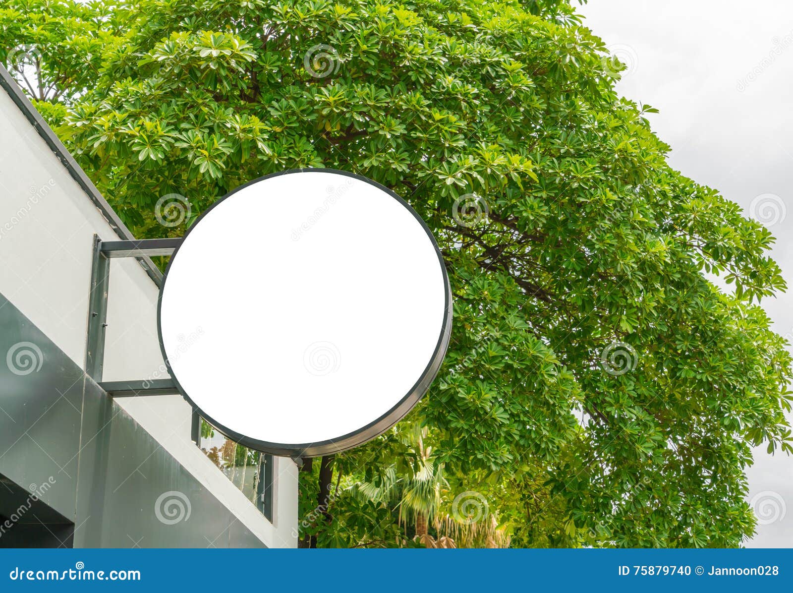 Round shop sign outdoor . stock photo. Image of frame - 75879740