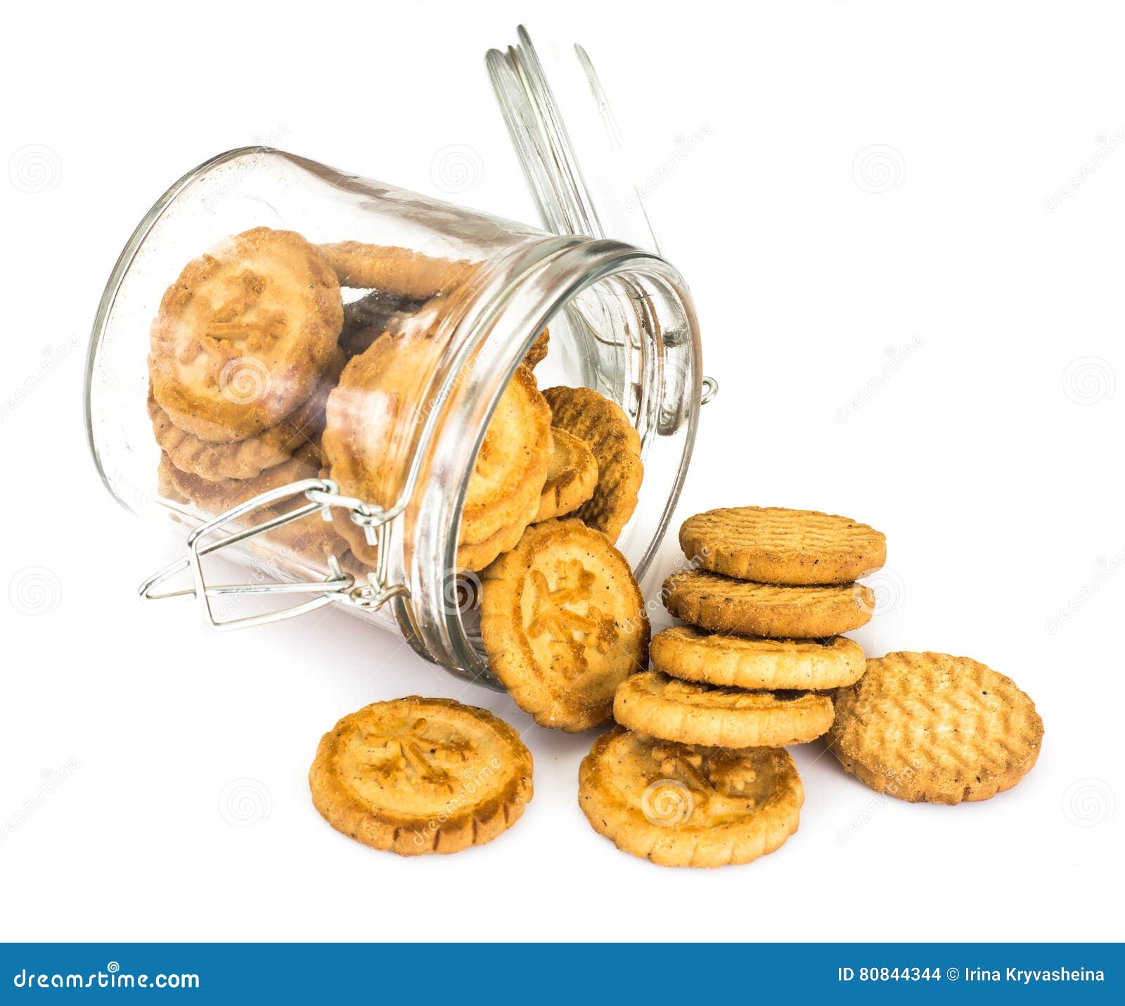Round Shortbread Biscuits on a White Stock Photo - Image of yummy, home ...