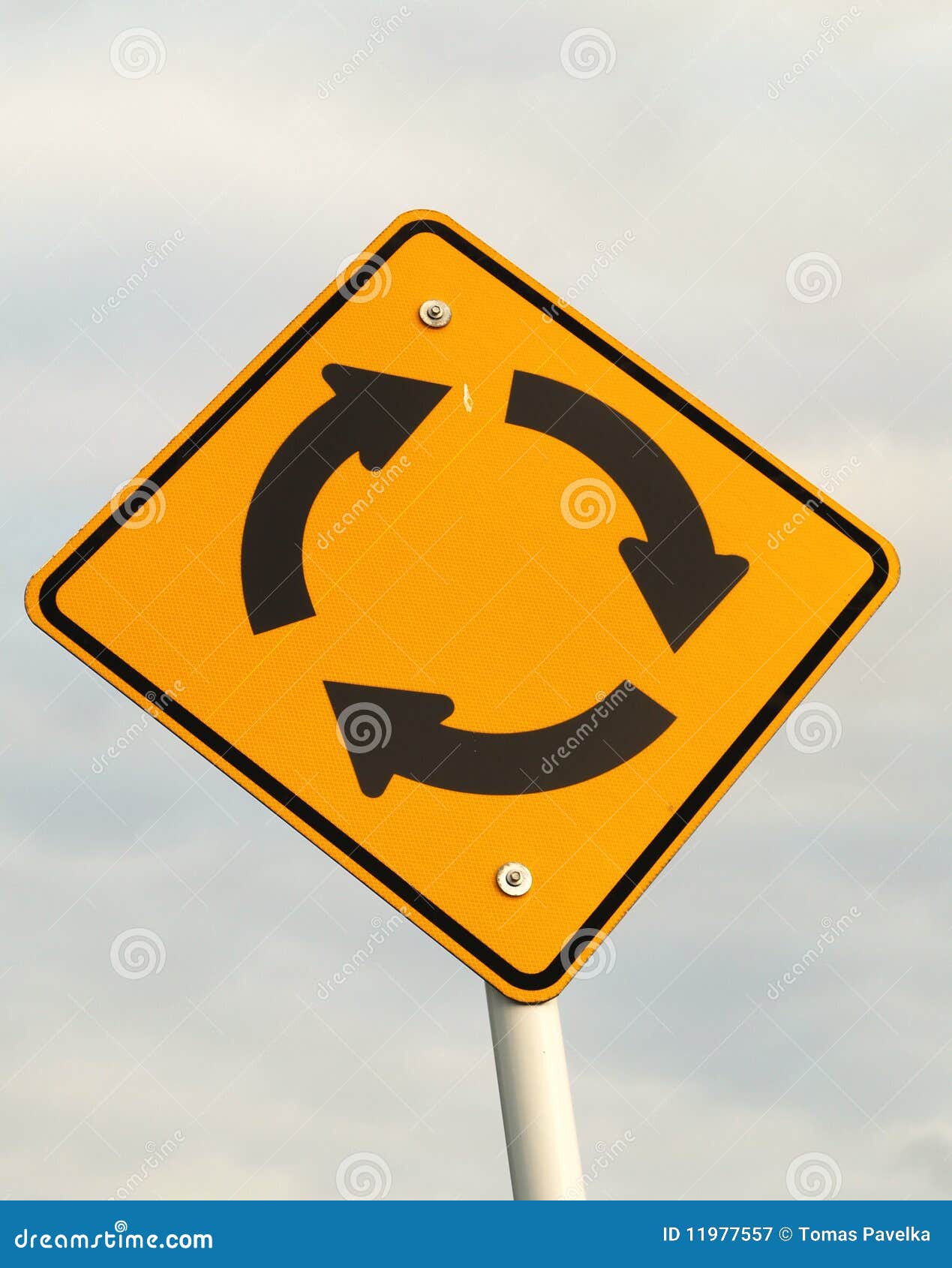 Round about sign stock image. Image of yellow, rounded - 11977557