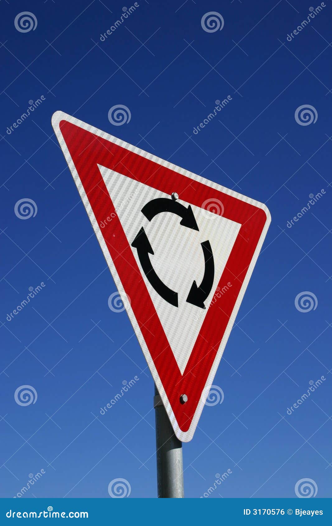 Round about sign stock photo. Image of symbol, triangle - 3170576