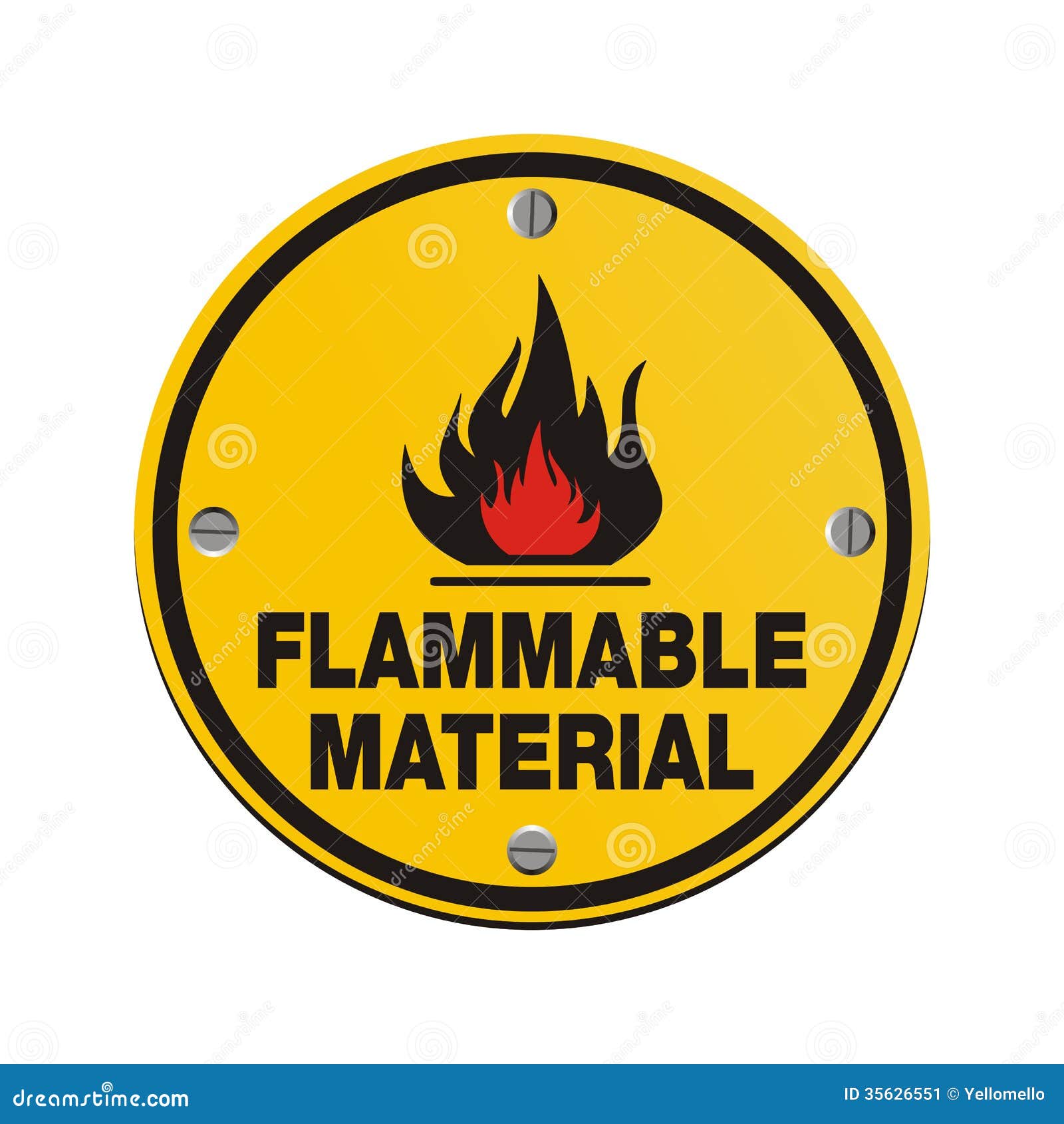 Round Sign - Flammable Material Stock Illustration - Illustration of ...