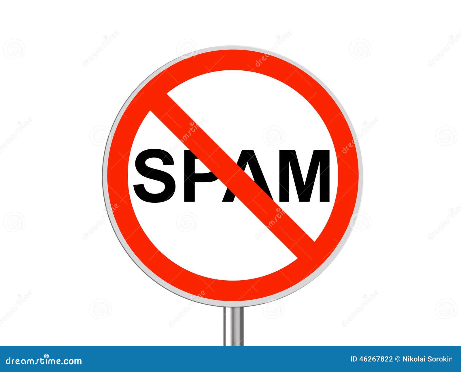 Round sign No SPAM stock photo. Image of advertising - 46267822