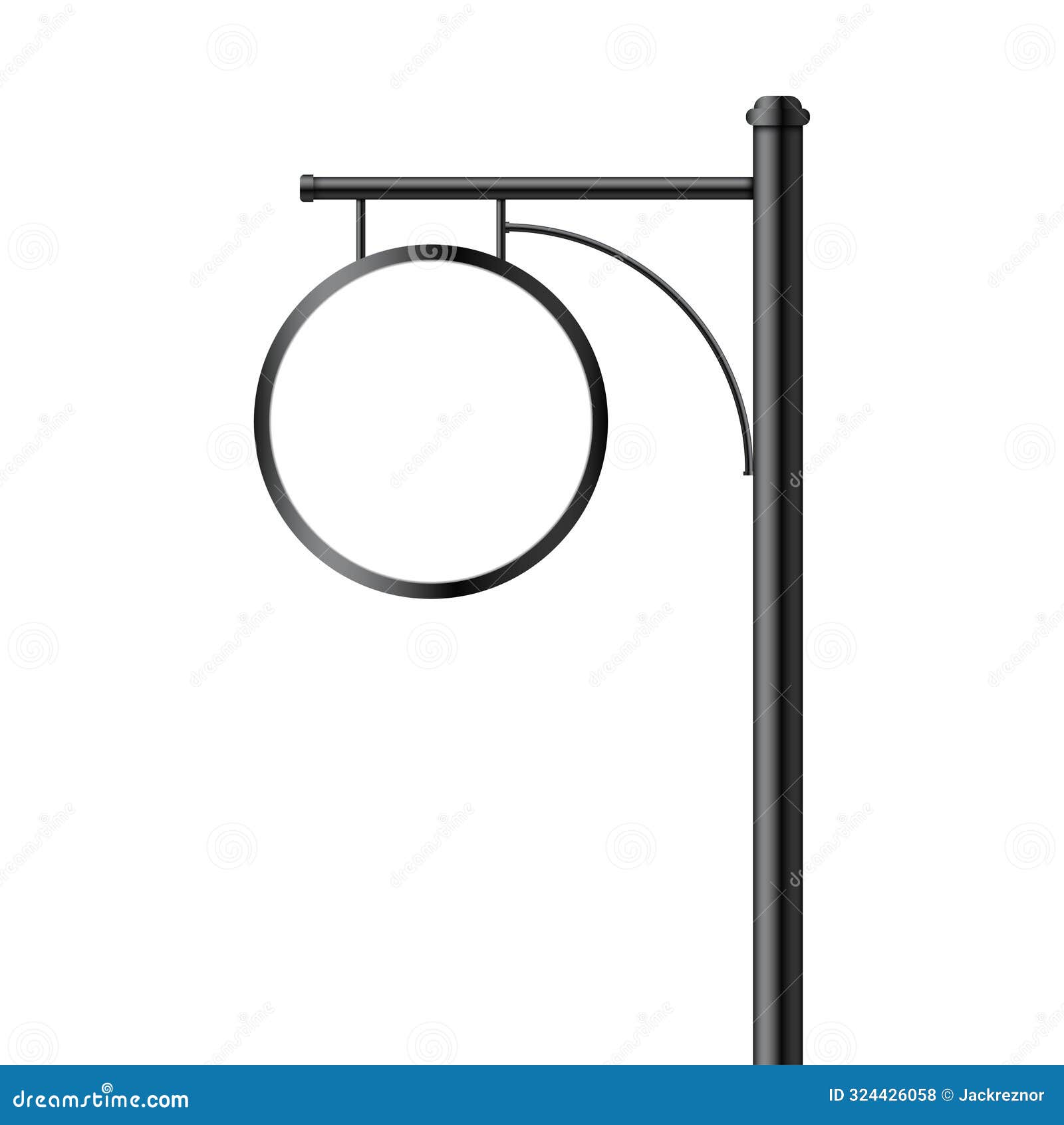 Round Sign Post Mock up stock illustration. Illustration of mock ...