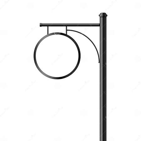 Round Sign Post Mock up stock illustration. Illustration of mock ...