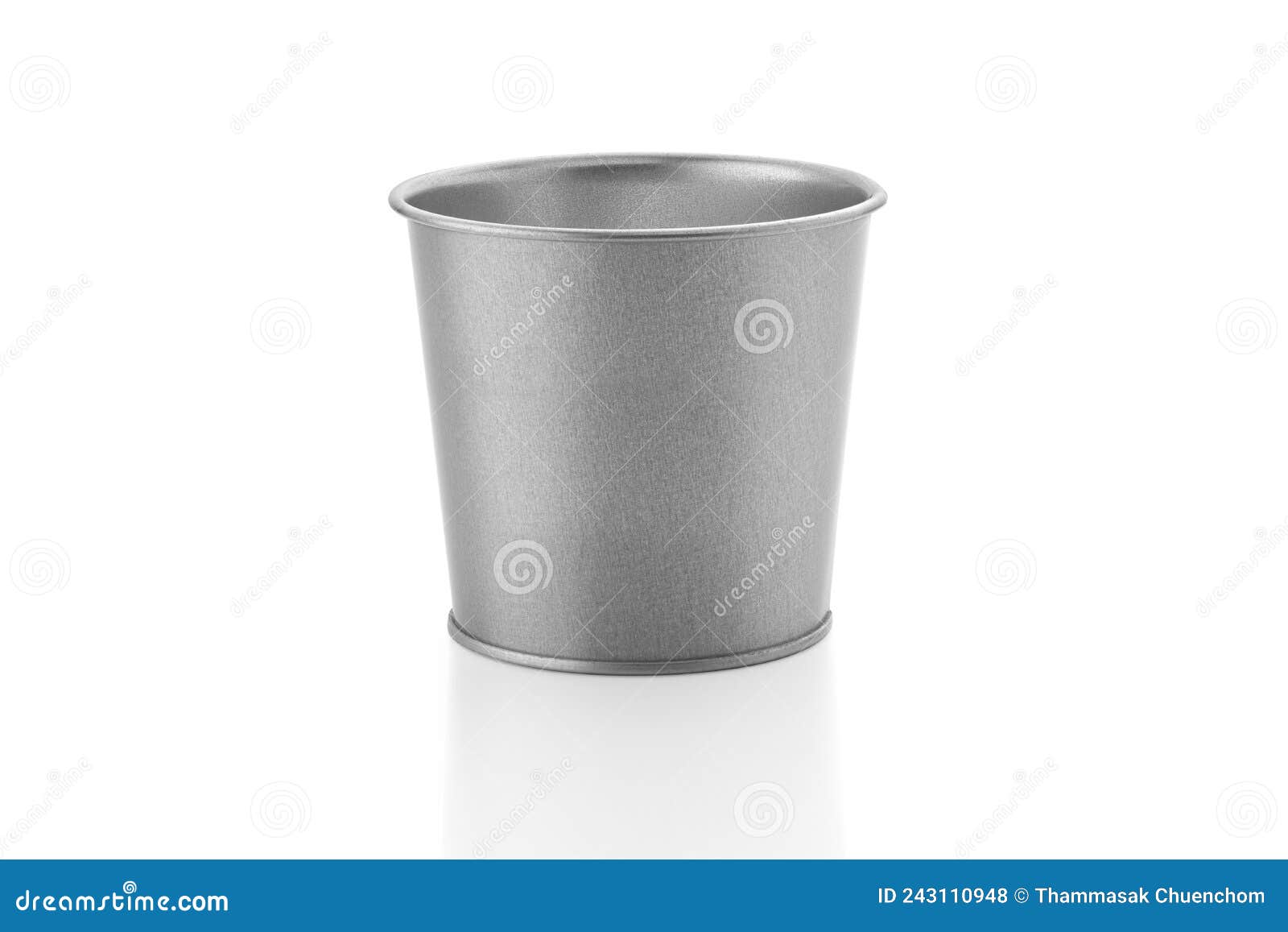 Round Silver Glossy Tin Can without Lid Stock Photo - Image of color ...
