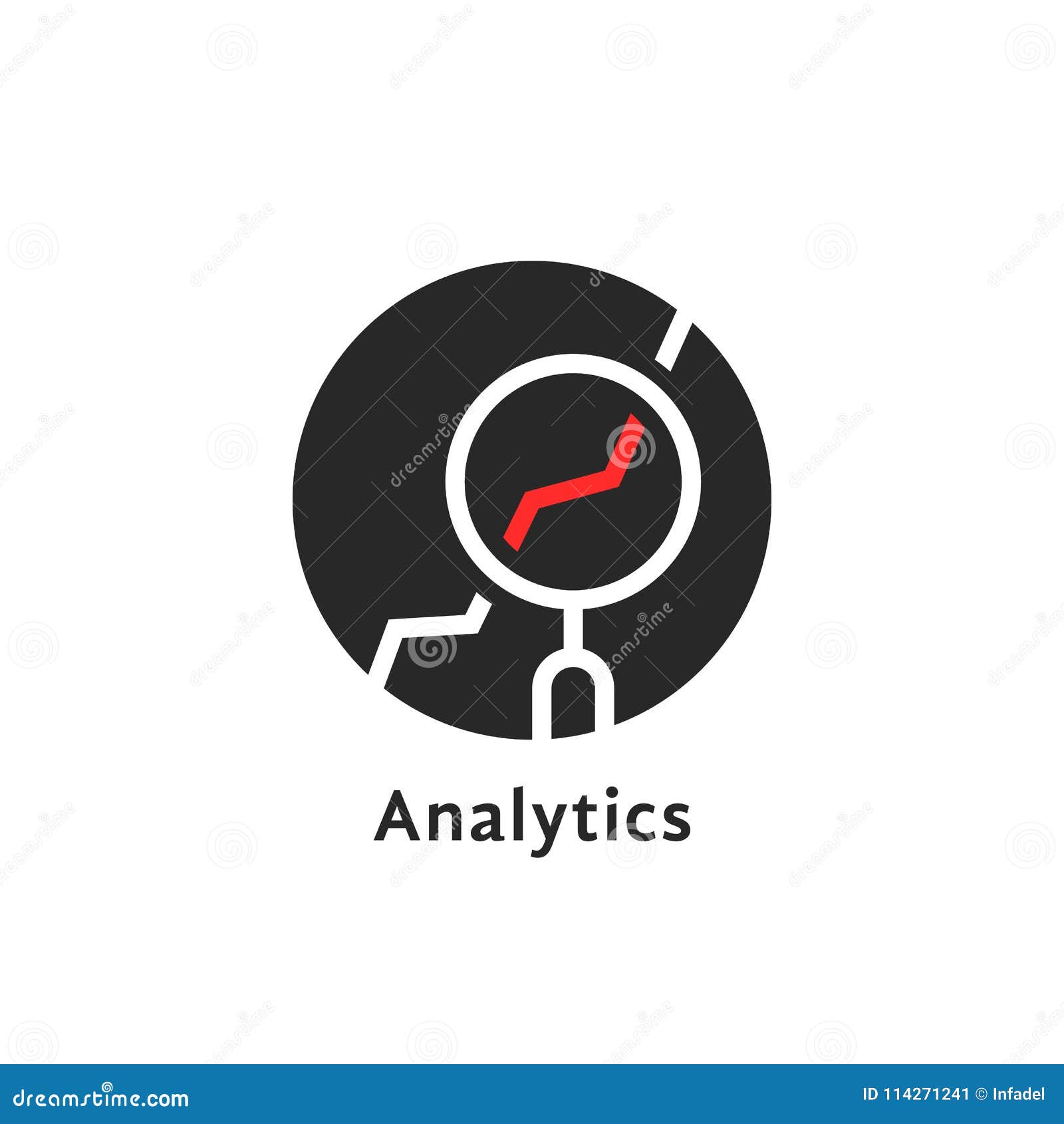 Round Simple Analytics Logo Isolated on White Stock Vector ...