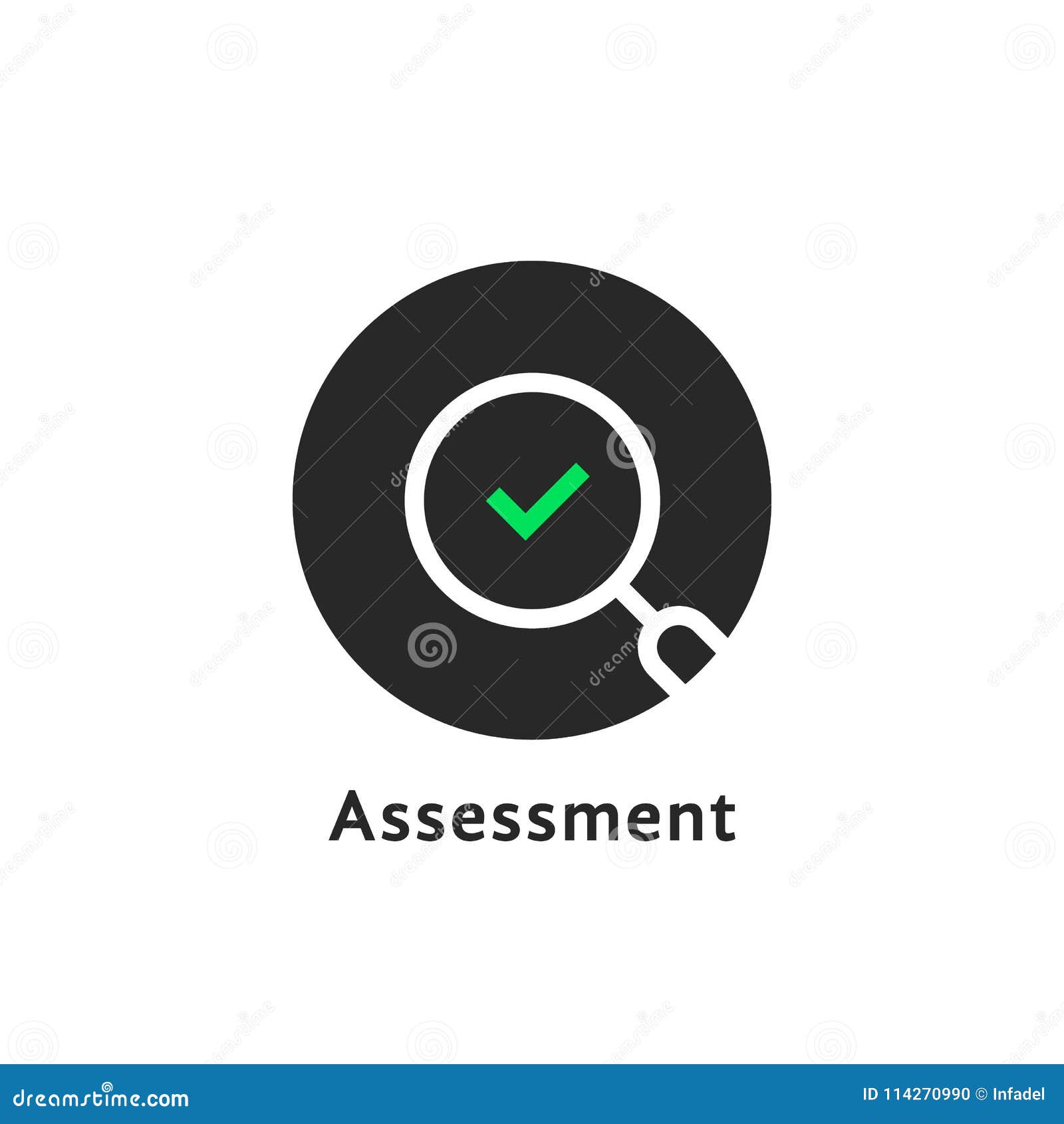 Round Simple Assessment Logo on White Stock Vector - Illustration of ...