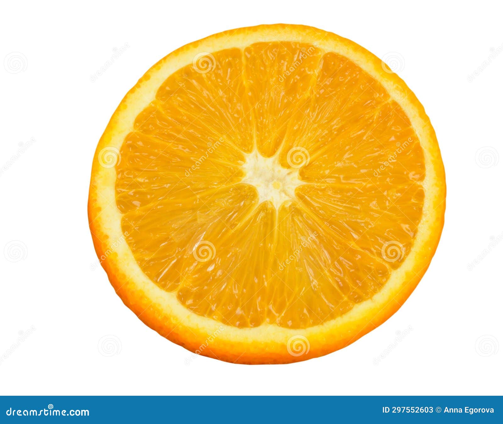 Round Slice of Juicy Orange Isolated Stock Image - Image of tasty ...