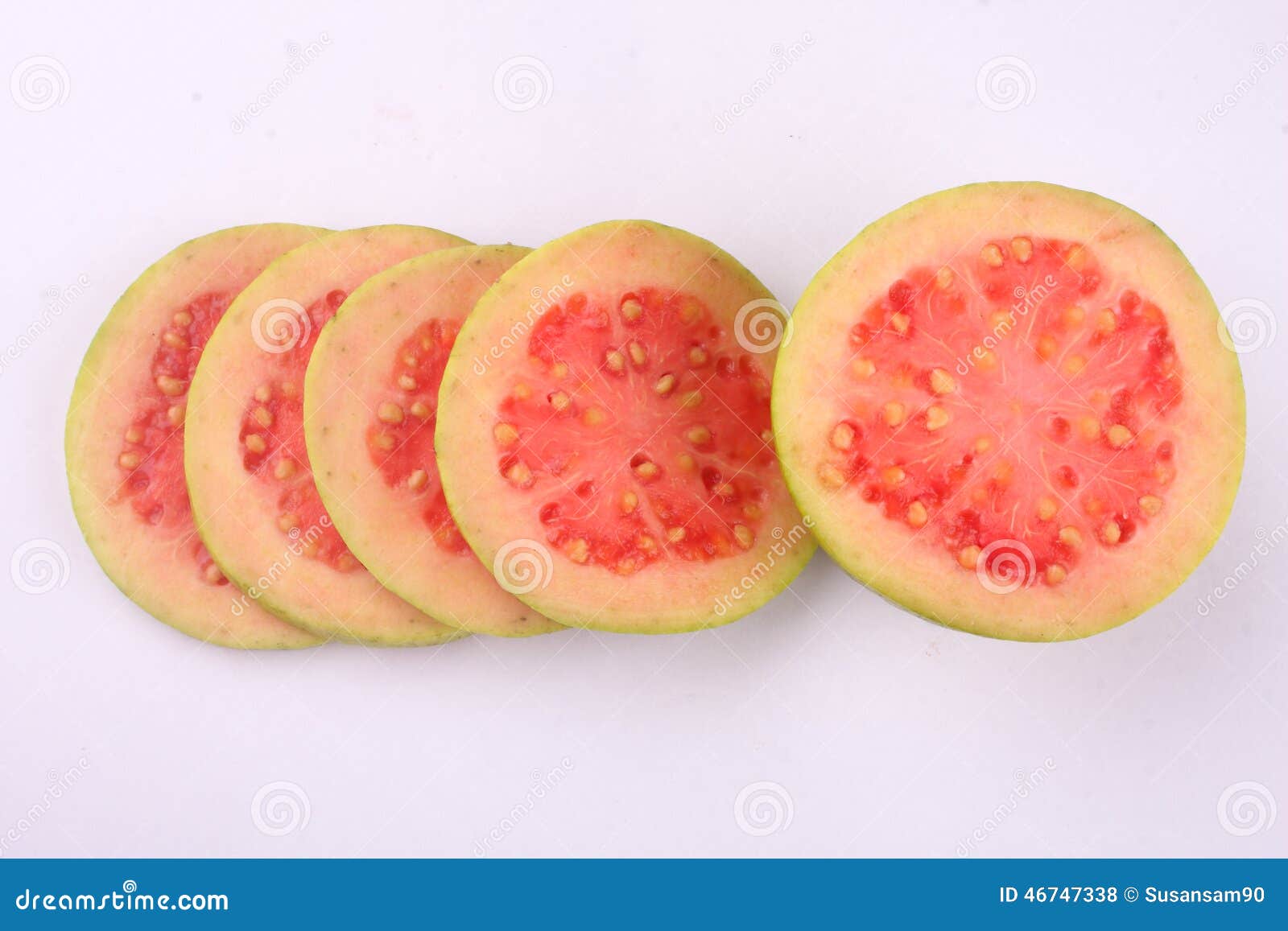 Round Slices of Pink Guava Fruit . Stock Photo - Image of isolated ...