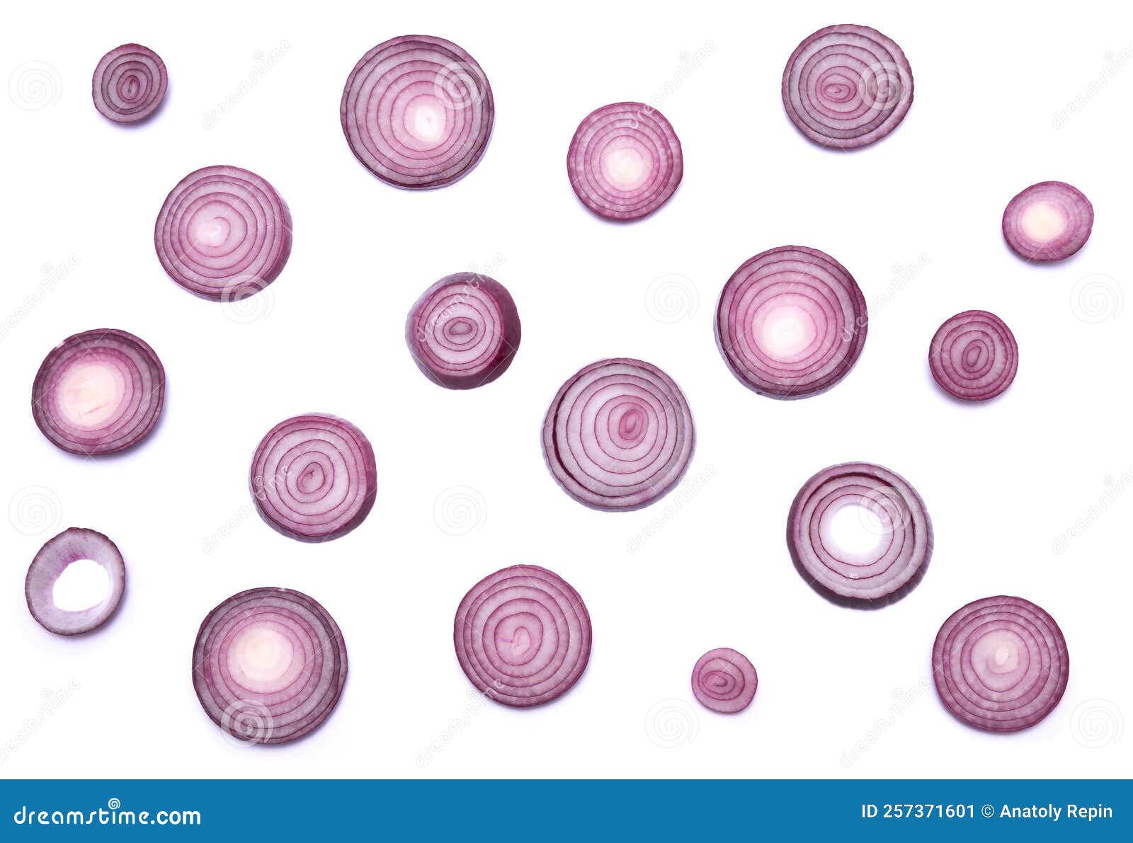 Round Slices of Red Onion Isolated on White Background Stock Image ...