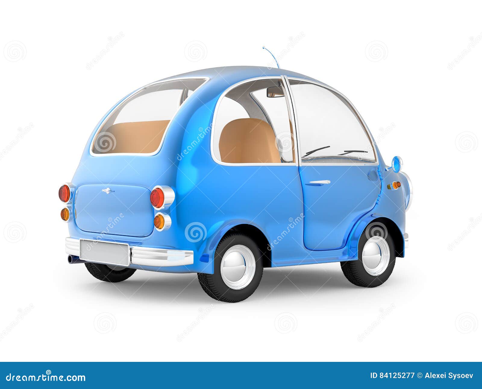Round small car blue back stock illustration. Illustration of render ...