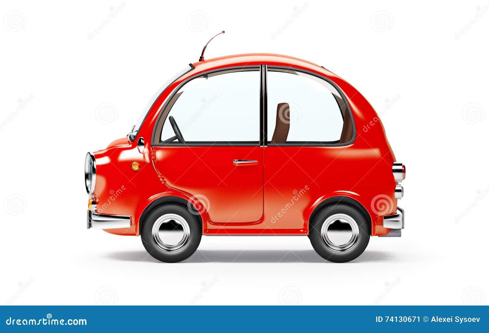 Round small car side view stock illustration. Illustration of little ...