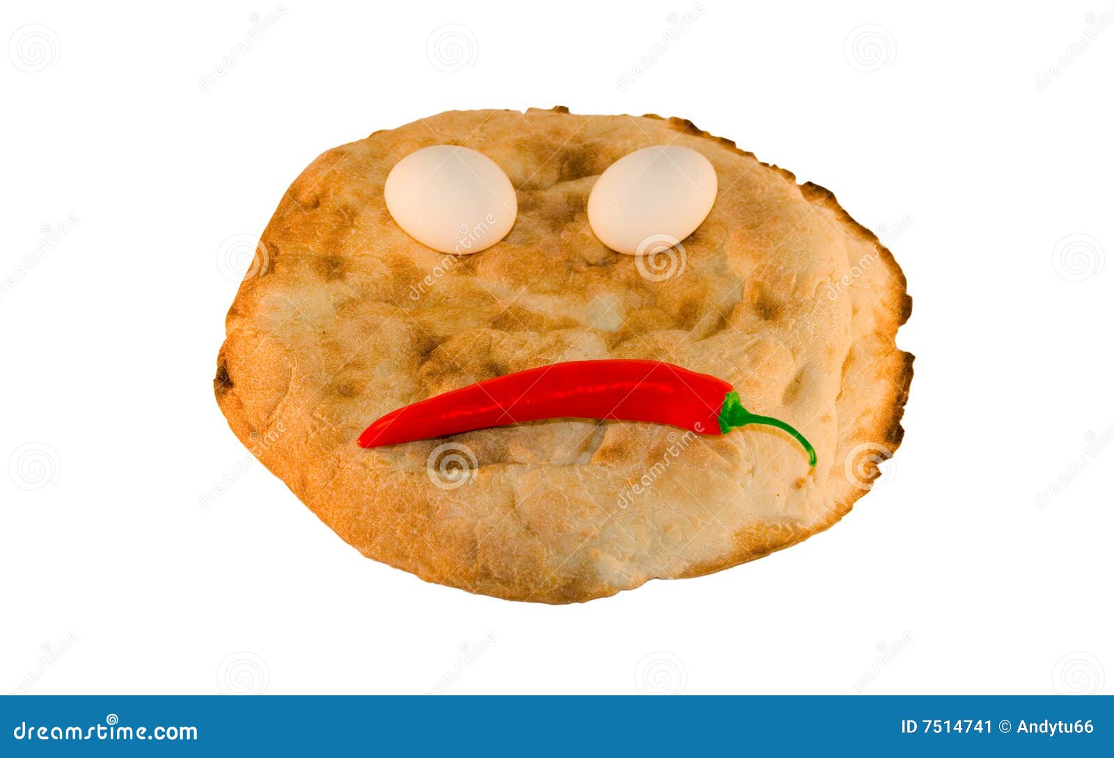 Round Smiling Bread with Vegetables and Eggs Stock Image - Image of ...