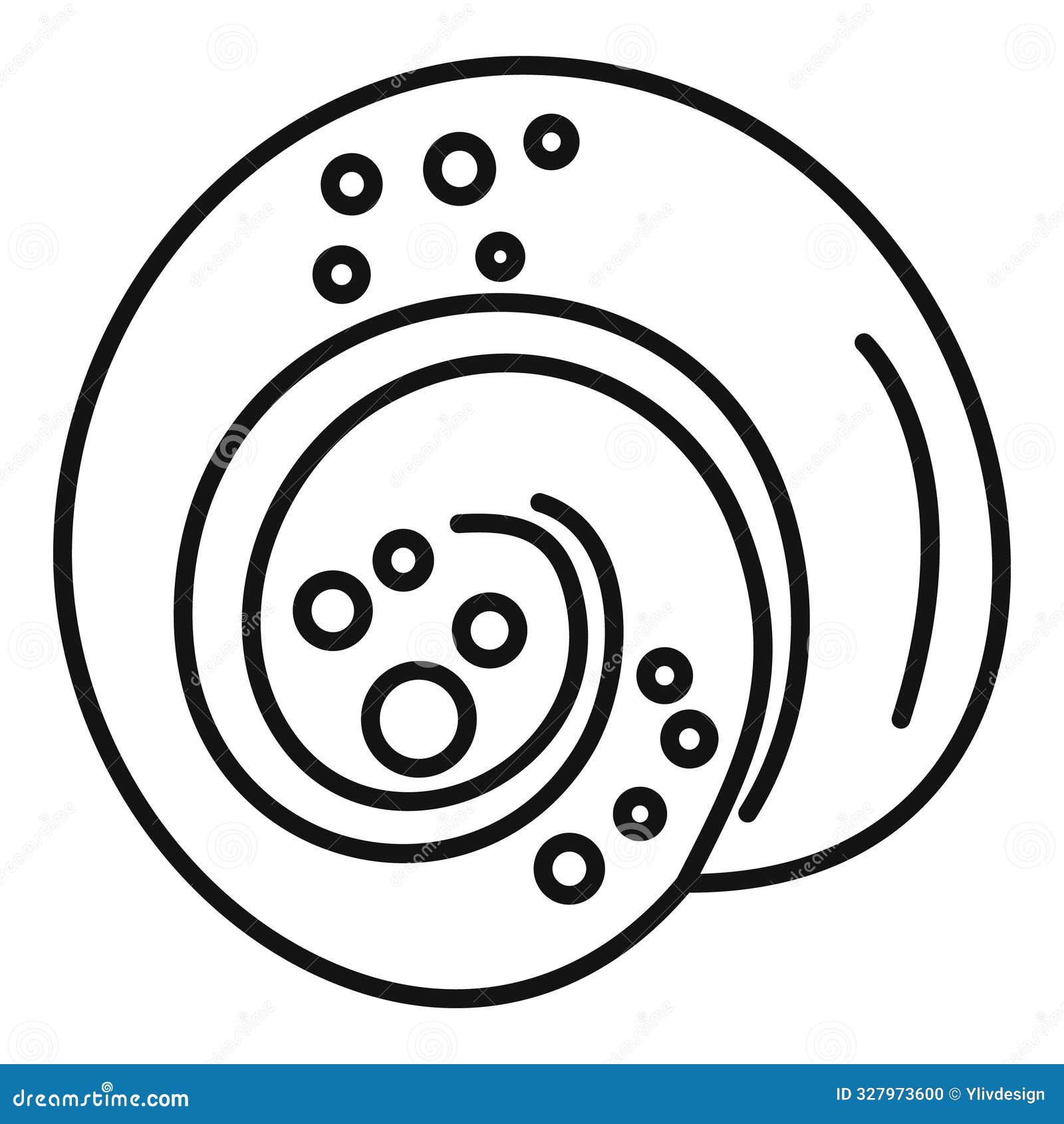 Round Snail Shell Creating Swirl Pattern with Bubbles Stock Vector ...
