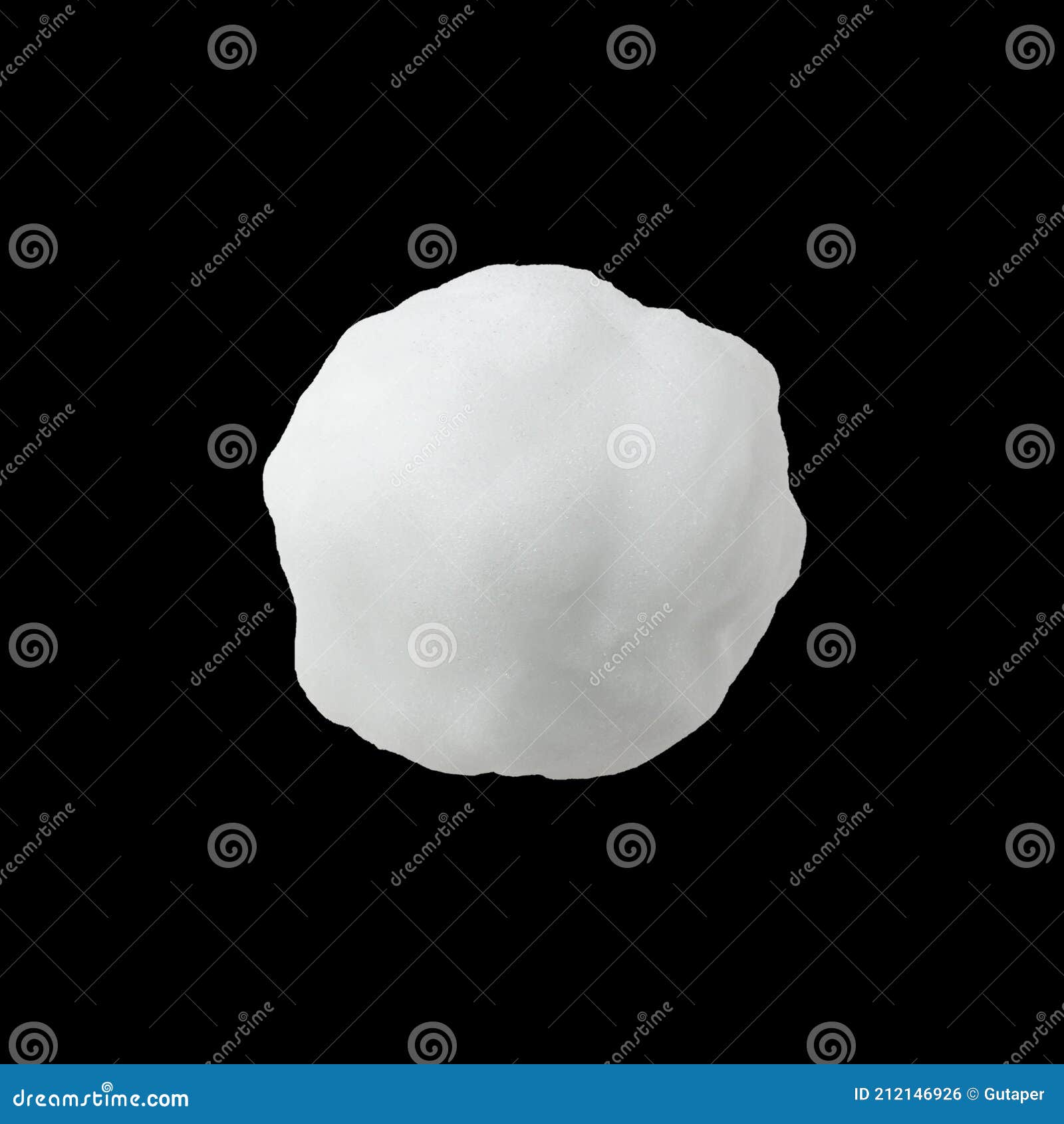 Round Snowball Isolated on Black Background. Stock Photo - Image of ...