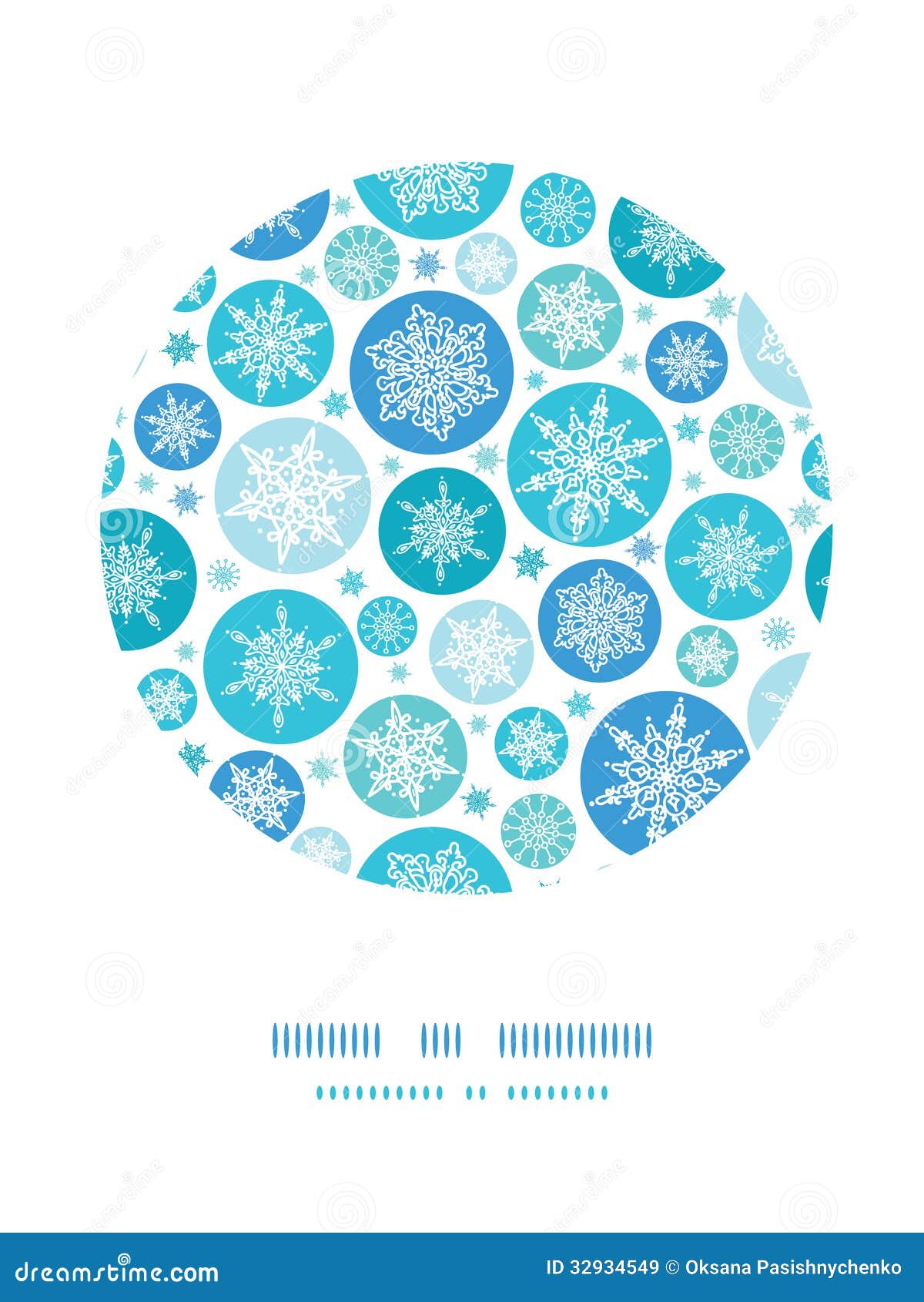 Round Snowflakes Circle Decor Pattern Background Stock Vector ...