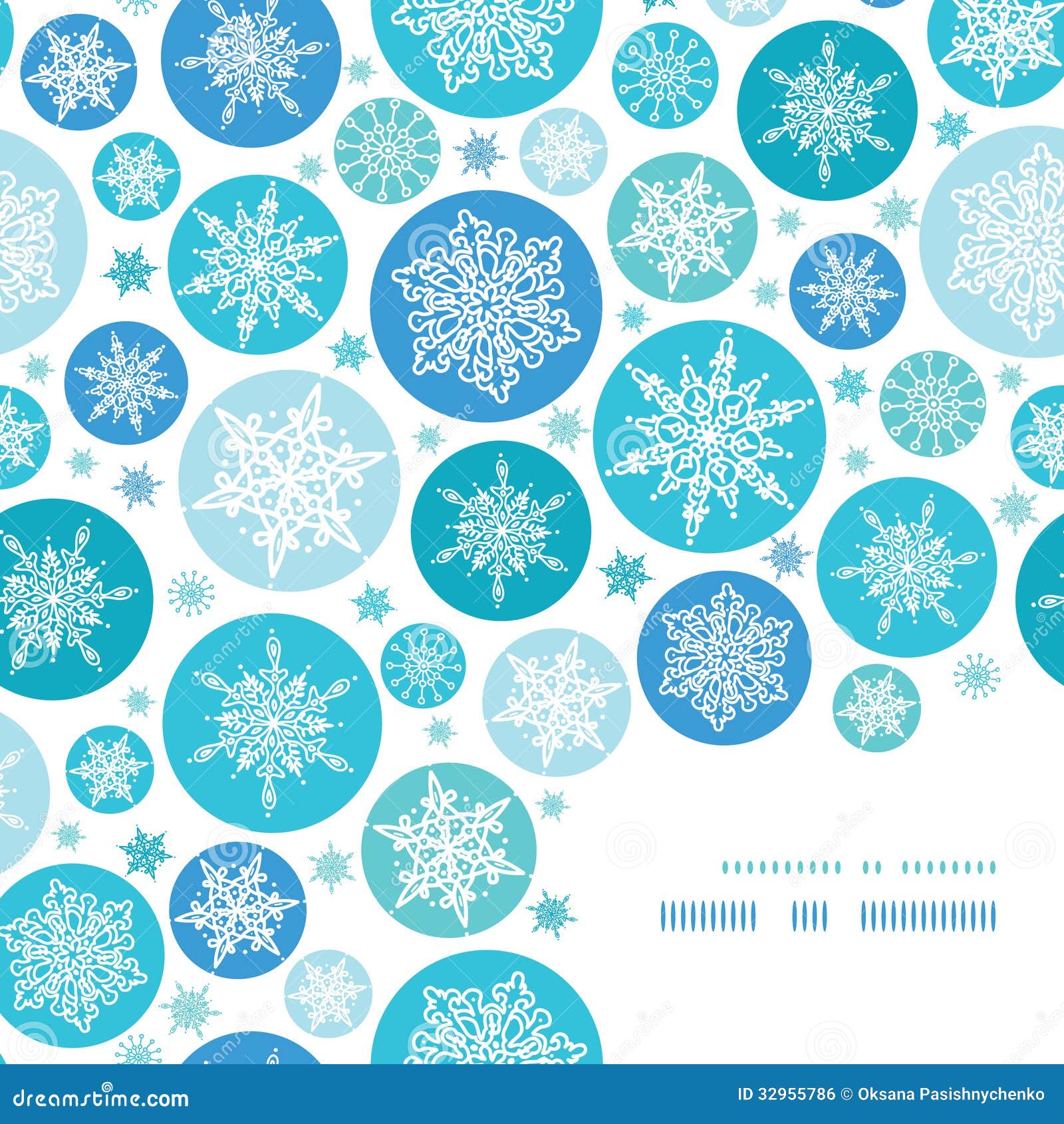 Round Snowflakes Corner Frame Pattern Background Stock Vector ...
