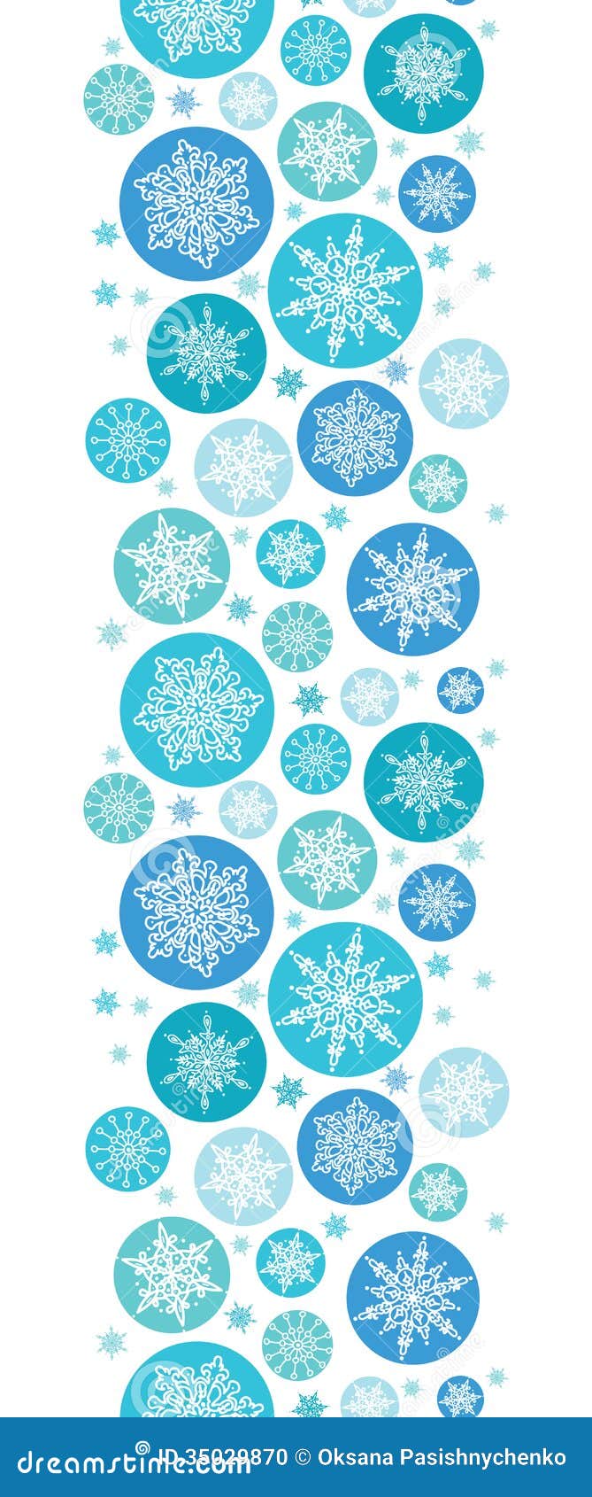 Round Snowflakes Vertical Seamless Pattern Stock Vector - Illustration of abstract, graphic ...