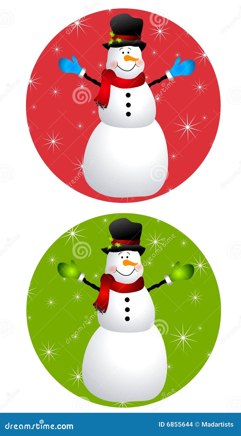 Round Snowman Icons stock illustration. Illustration of snowflakes ...
